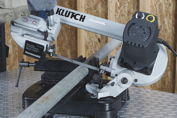 Klutch Benchtop Metal Cutting Band Saw, 5in. x 4 7/8in., 400 Watts, 110 ...