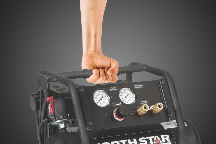 NorthStar Portable Quiet Electric Air Compressor, 1 HP, 2-Gallon, 2.4 ...