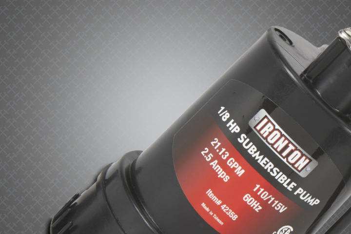 Ironton Submersible Water Pump, 1268 GPH, 1/8 HP, 1in. Port | Northern Tool