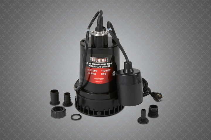 Ironton Submersible Water Pump with Float Switch and Auto On/Off, 1268 ...