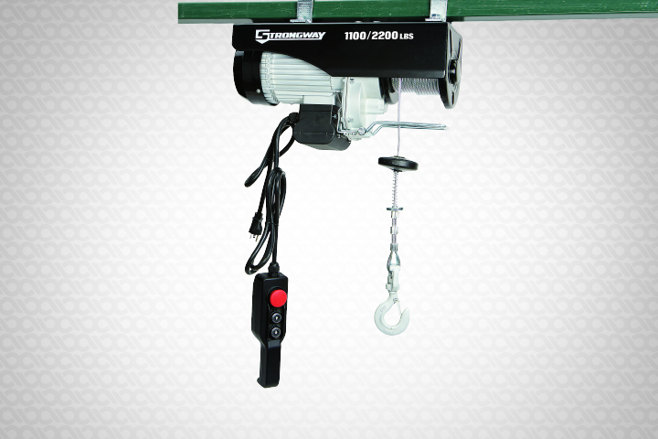 Strongway Electric Cable Hoist, 1100-Lb. Single-Line Capacity/2200-Lb ...