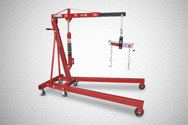 Strongway Hydraulic Engine Hoist/Shop Crane with Load Leveler, 2-Ton ...