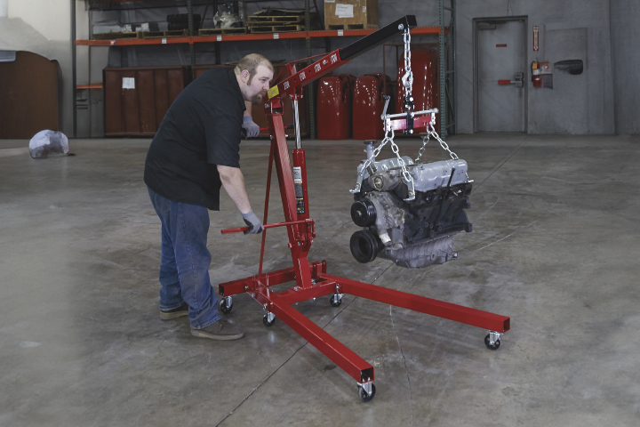 Strongway Hydraulic Engine Hoist/Shop Crane with Load Leveler, 2-Ton ...