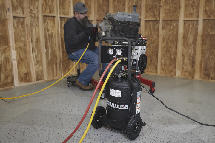 NorthStar Portable Quiet Electric Air Compressor, 1.5 HP, 8-Gallon, 4 ...