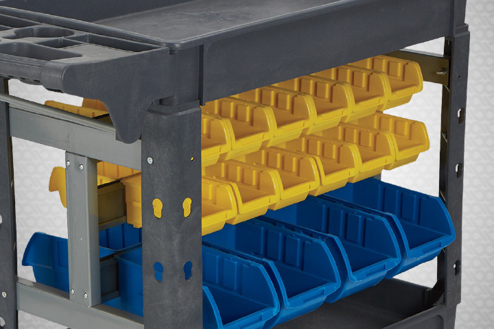 Strongway 500-Lb. Service Cart with Bins, 40 3/8in.W X 17 5/16in.D X 33 ...