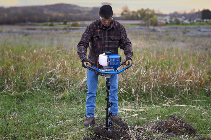 Powerhorse One-Person Earth Auger Powerhead, 52cc 2-Cycle Gas Engine w ...