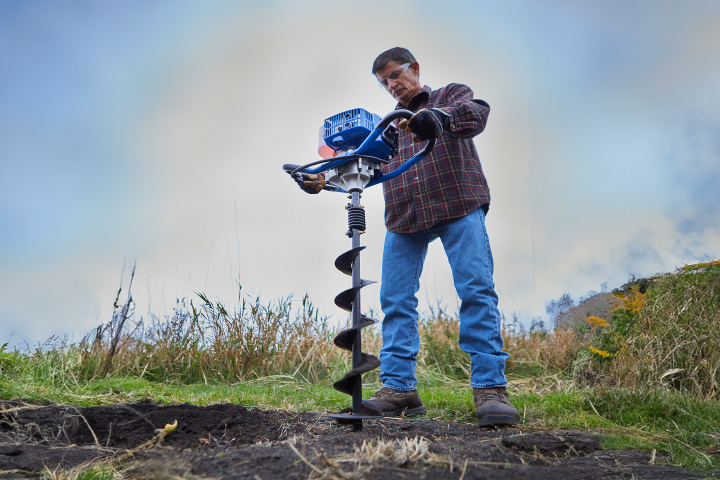 Powerhorse One-Person Earth Auger Powerhead, 52cc 2-Cycle Gas Engine w ...