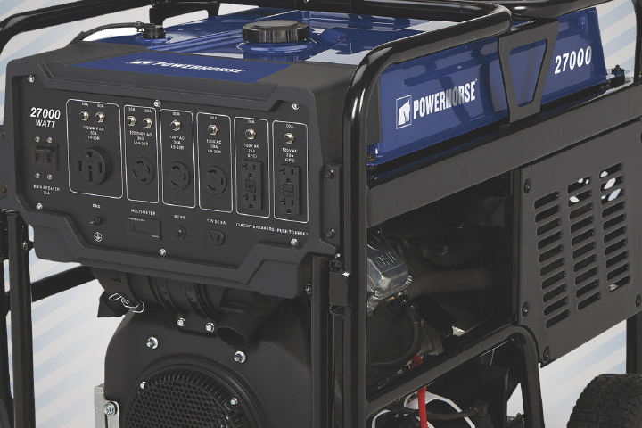 Powerhorse Generator, 27,000 Surge Watts, 18,000 Rated Watts, Electric ...
