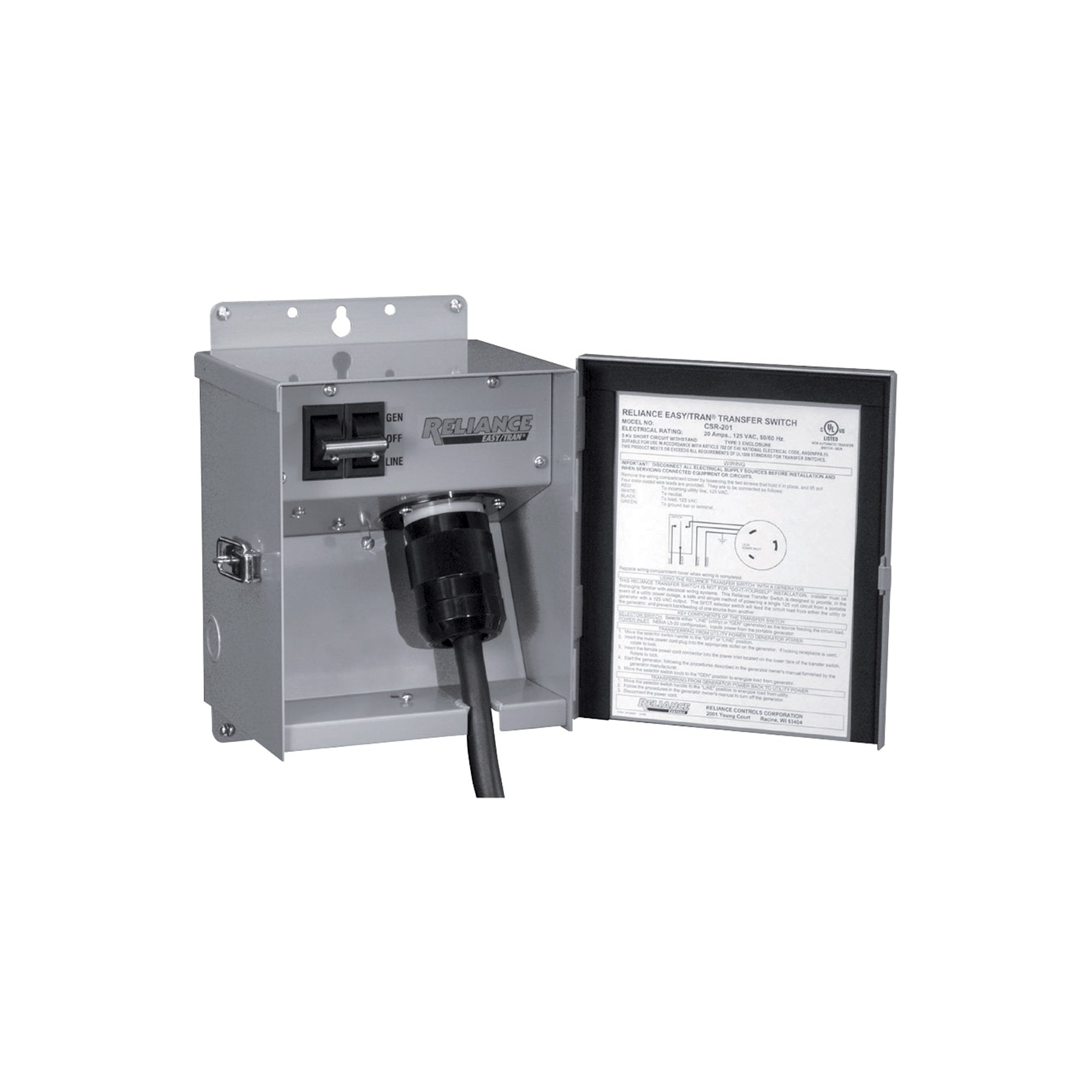 Reliance Generator Transfer Switch — Single Circuit, 3750 Watt ...