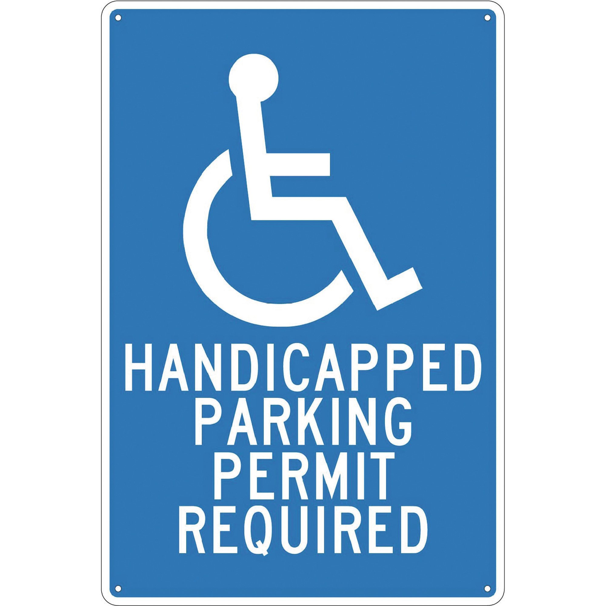 National Marker HANDICAP PARKING PERMIT REQUIRED Sign — 18in. x 12in ...