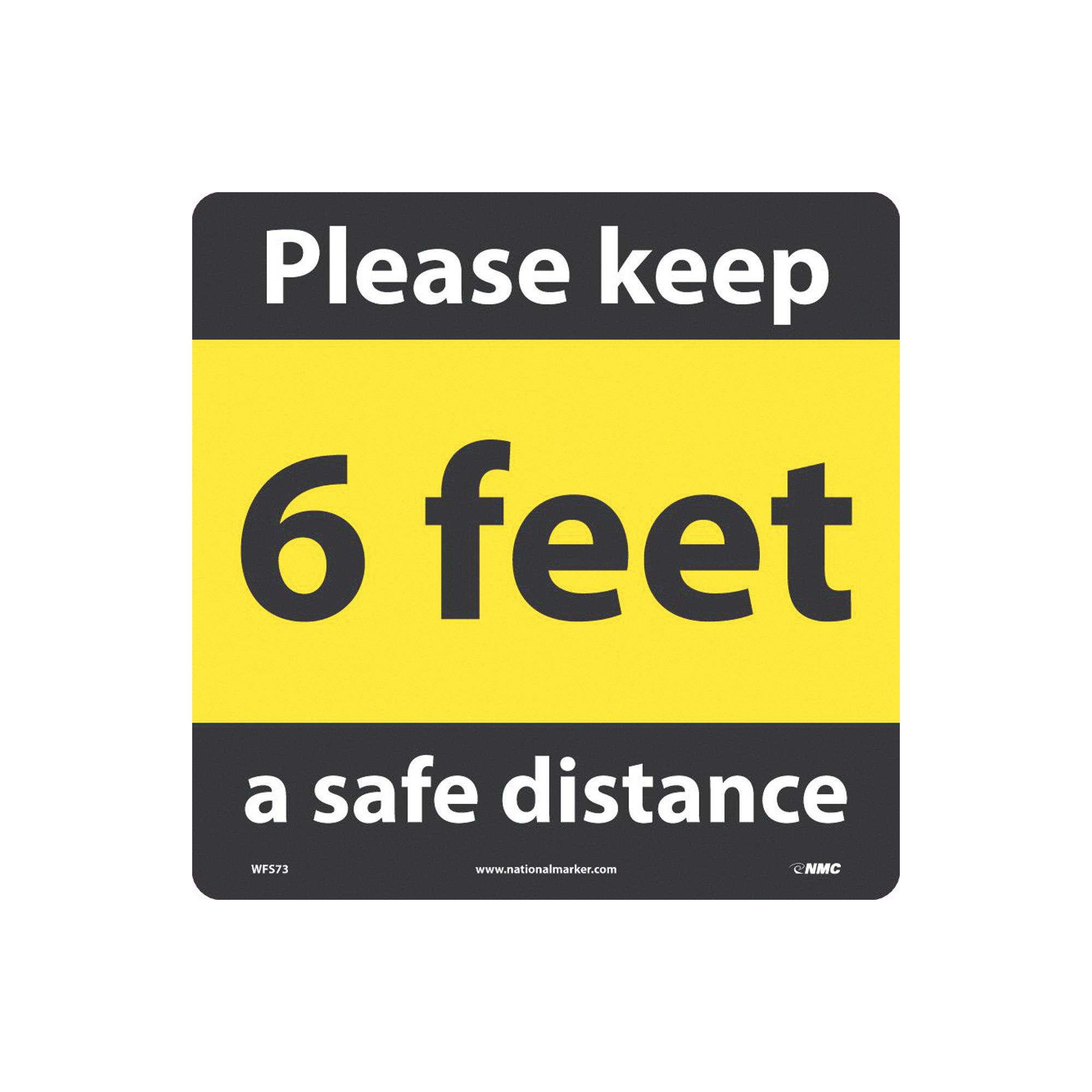 National Marker Please Keep a Safe Distance Floor Sign — 1ft.x 1ft ...