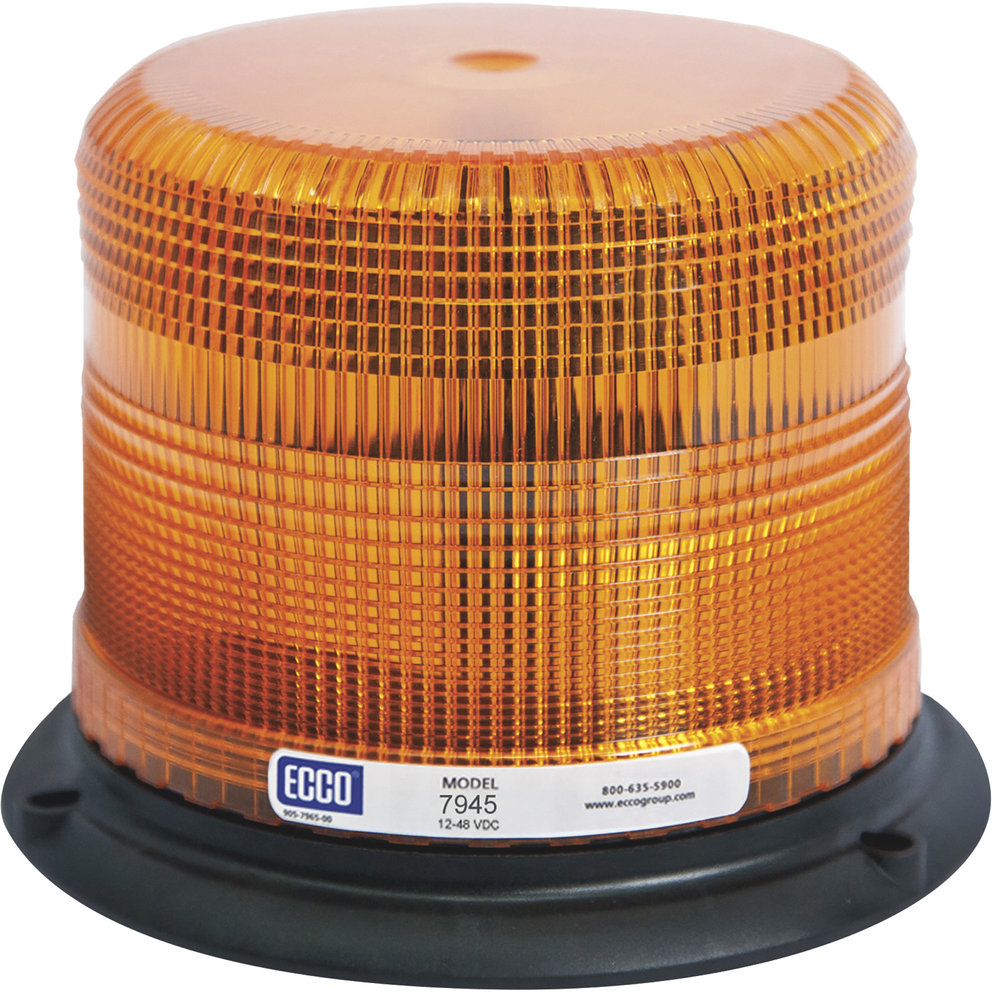 Ecco LED Beacon Light, Amber Lens, Permanent Mount, SAE Class 2, Model ...