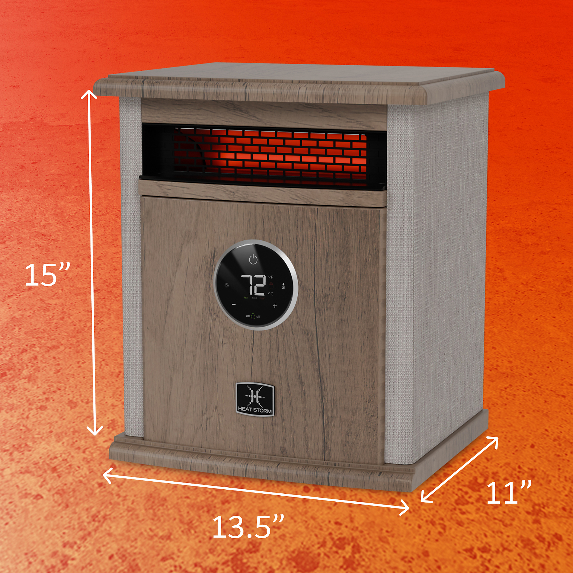 Heat Storm Logan Deluxe Portable Infrared Heater, Beige, 5200 BTU ...