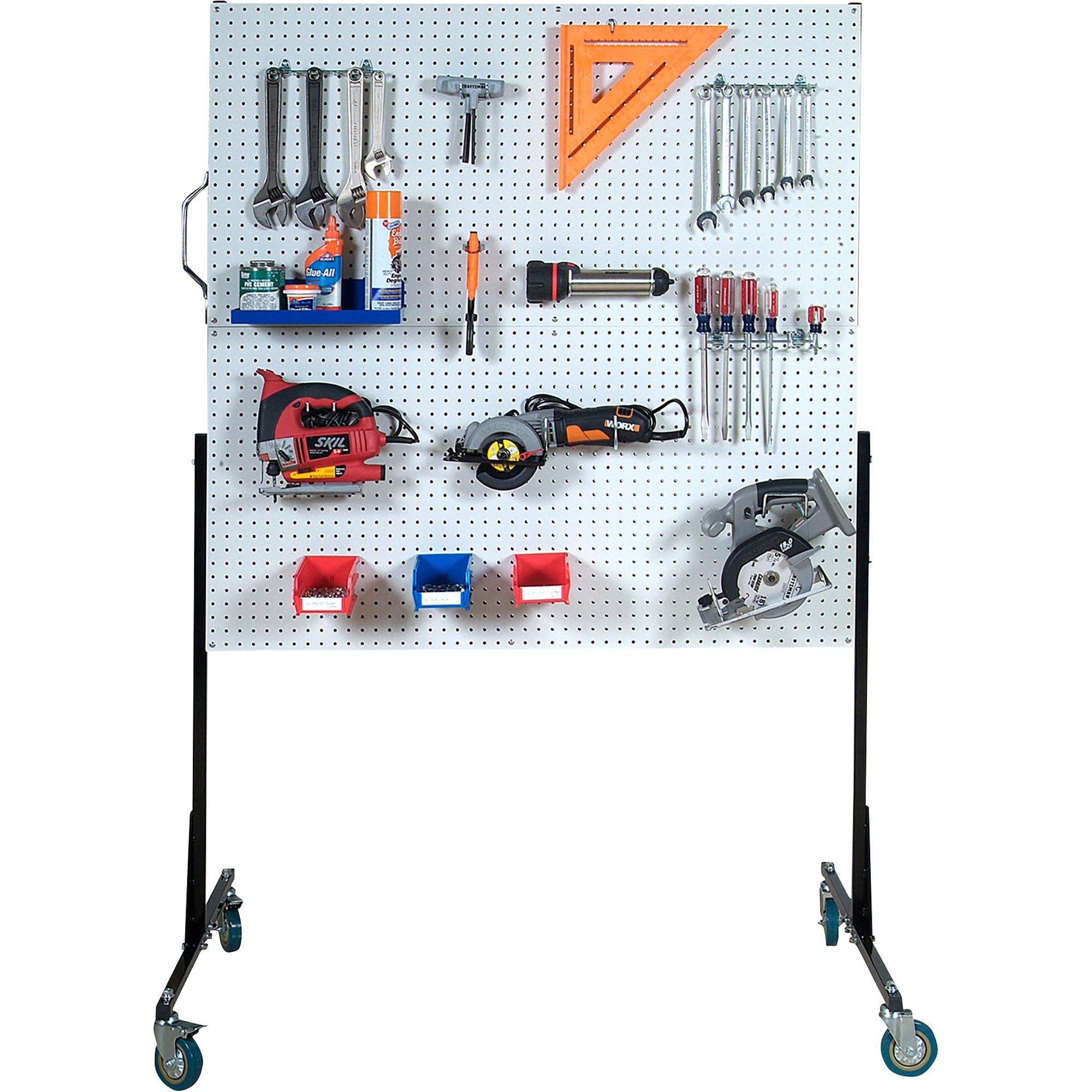 Triton Products XtraWall Mobile Pegboard Unit — 36.375in.L x 50.5in.W x ...