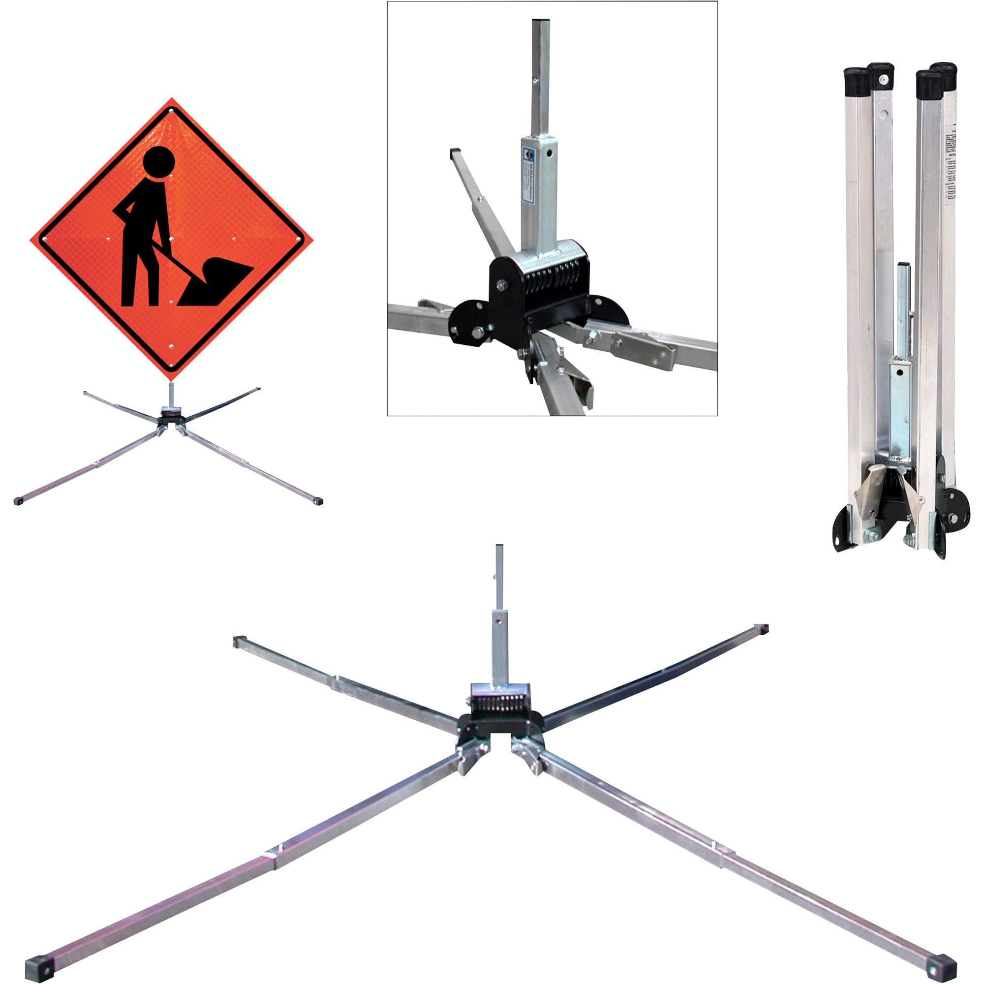 Dicke 48in. Fold and Roll All-in-One FLAGGER SYMBOL Sign and Stand ...