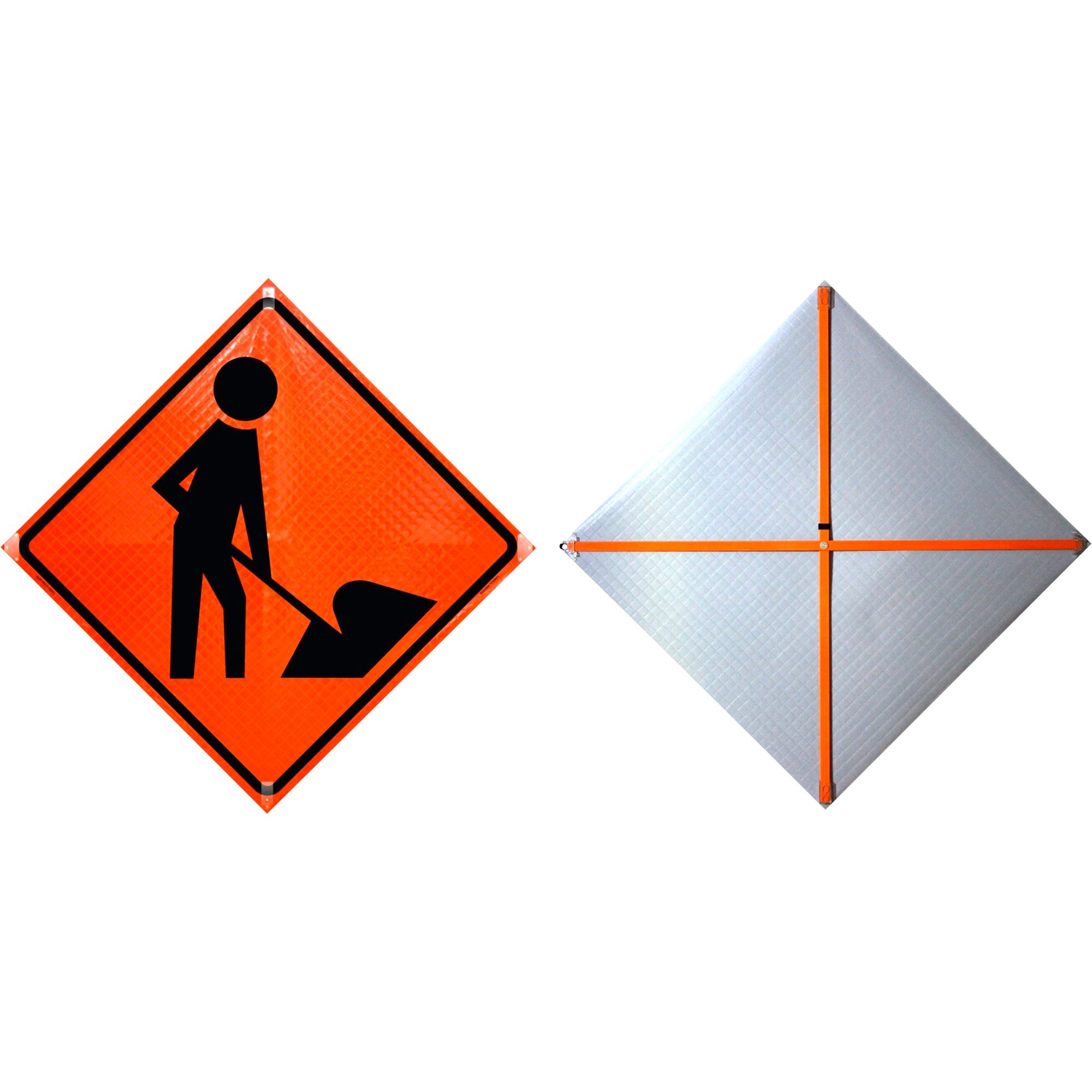 Dicke Roll-Up Reflective WORKER SYMBOL Sign — 36in. x 36in., Model ...