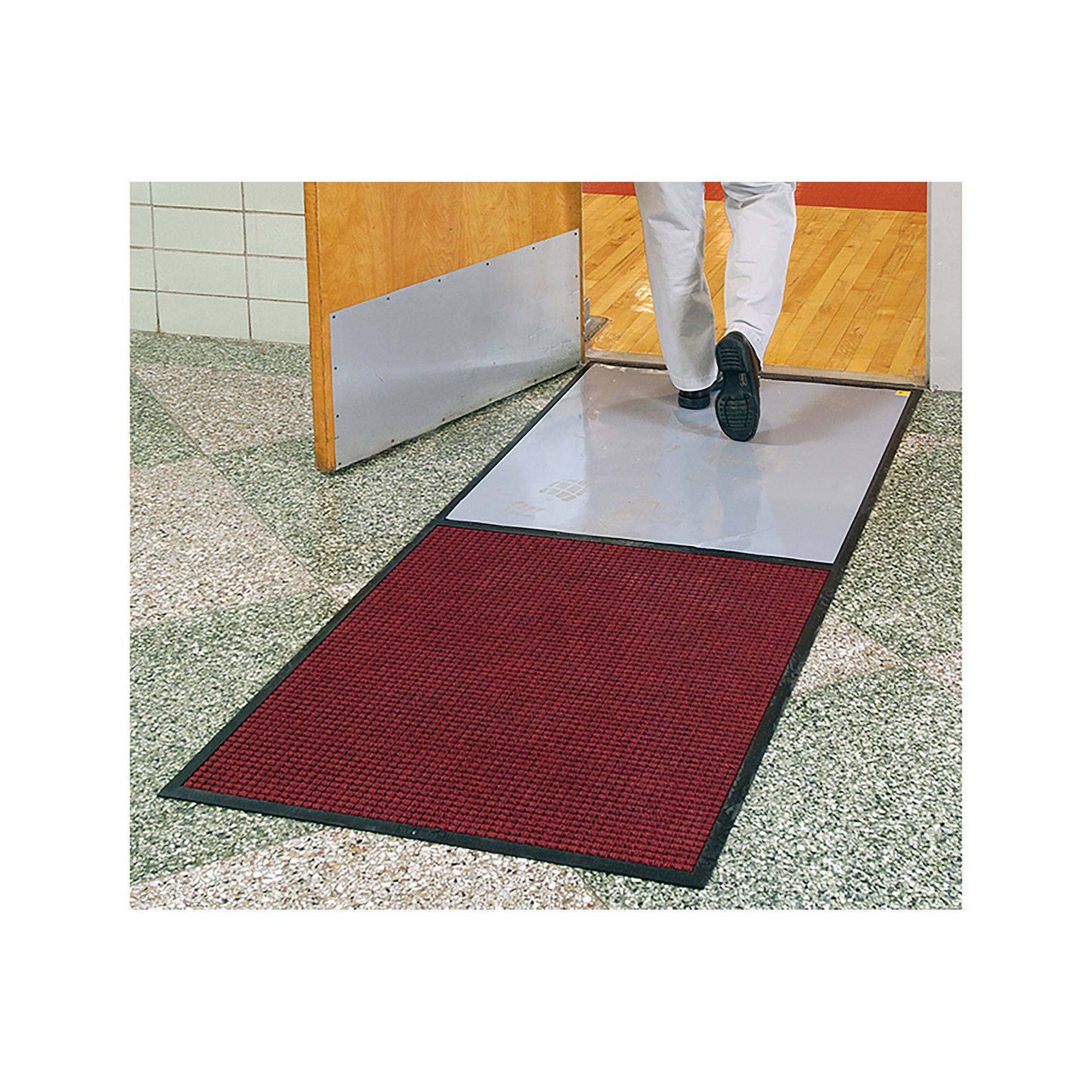Clean Stride Cleated Contamination Control Mat, Medium Gray, 26.5in. x ...