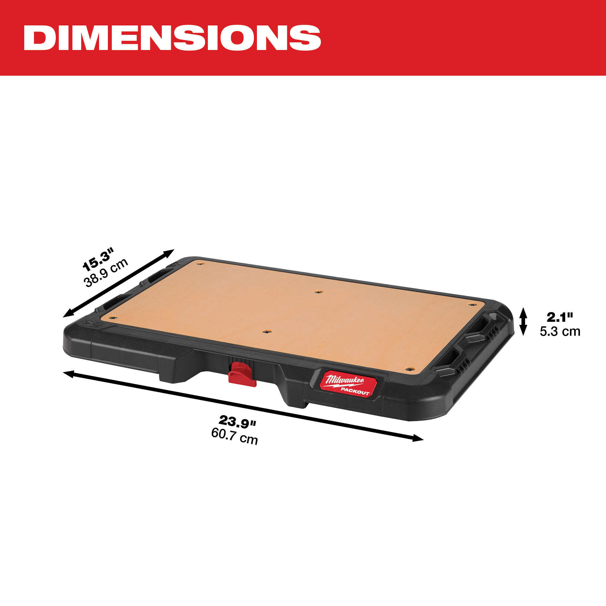 Milwaukee PACKOUT Customizable Work Top, 23.9in.L x 15.3in.W x 2.1in.H ...
