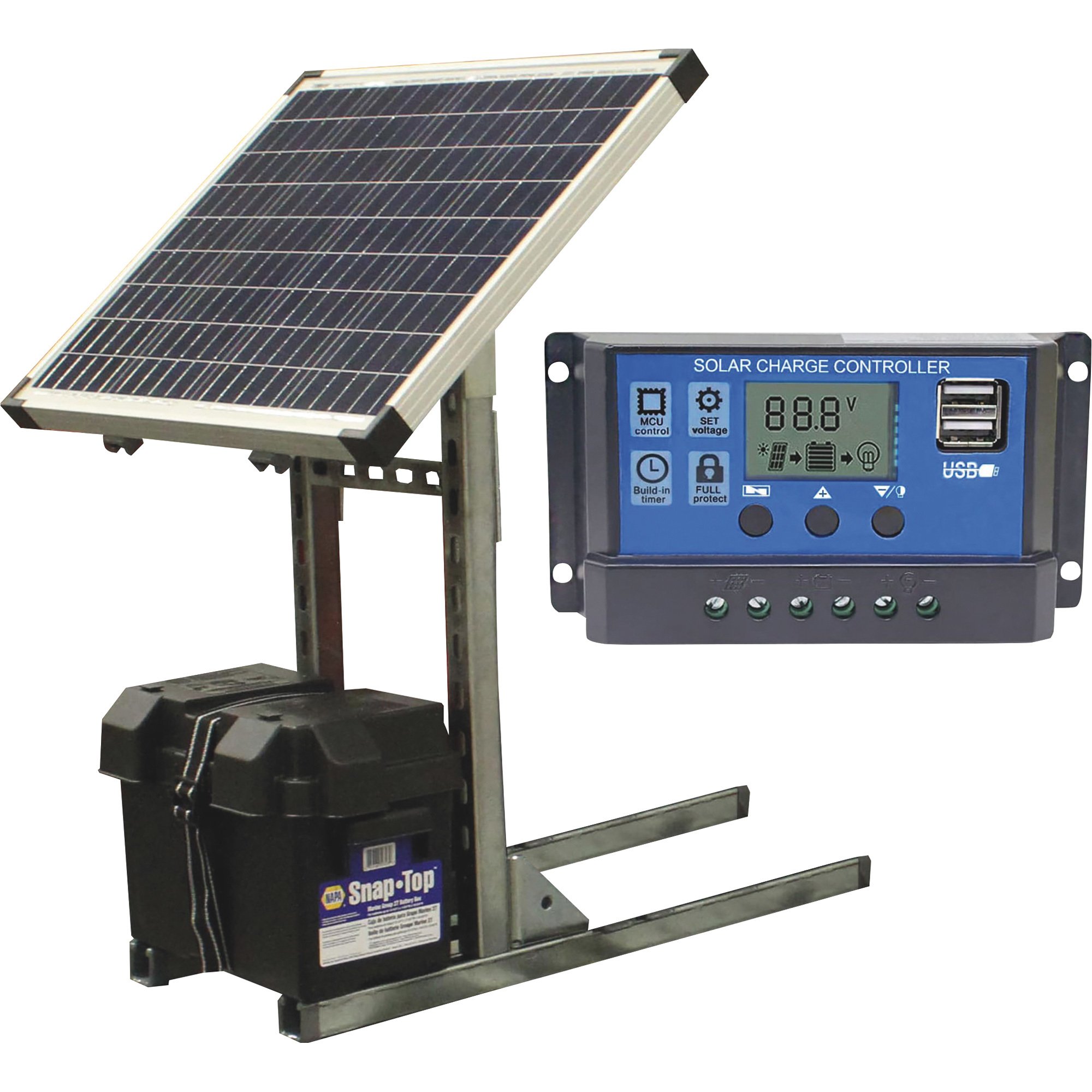 Western Global Solar Panel Battery Charger Kit — 100 Watts, Model# SPK ...