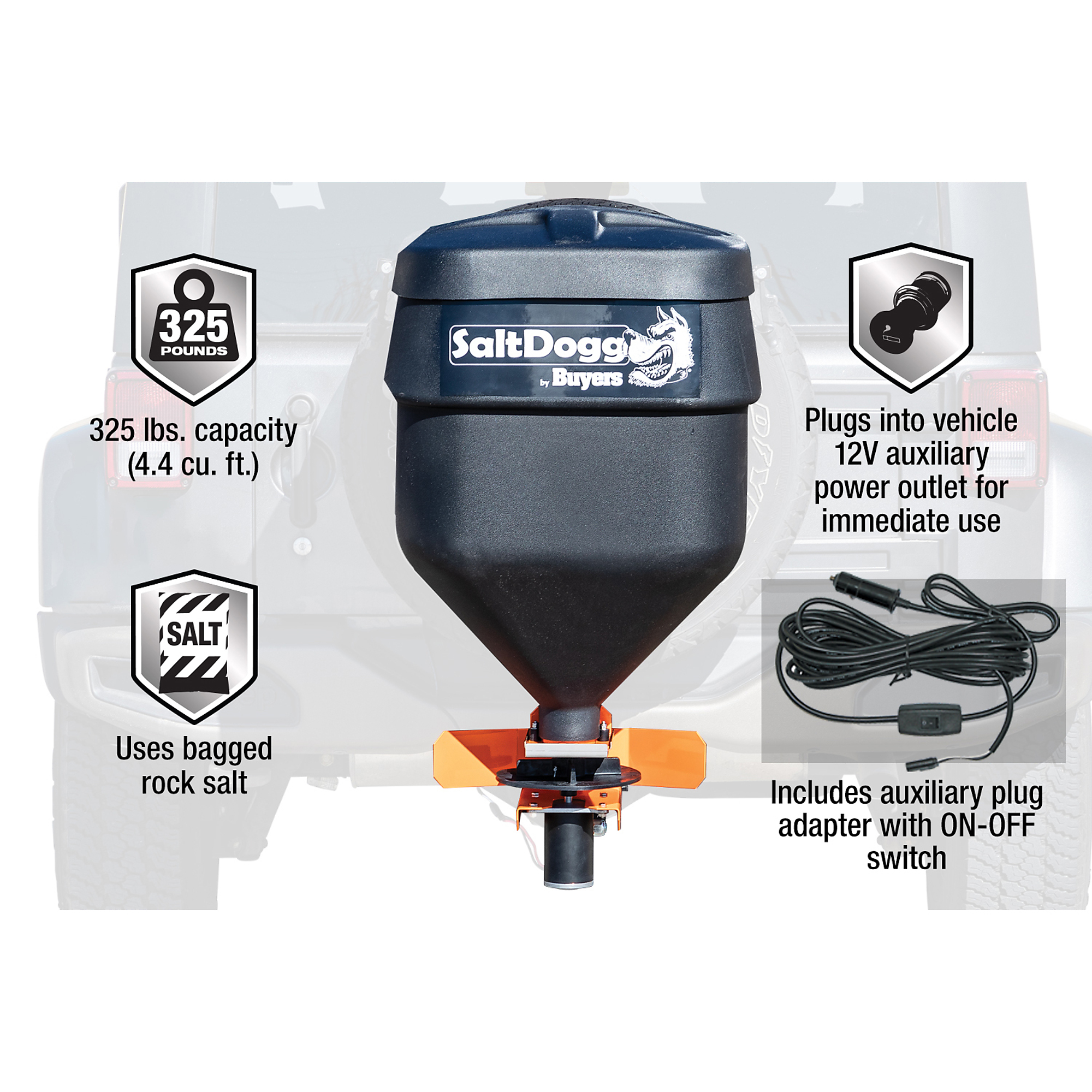 Buyers Products SaltDogg, 4.4 Cu Ft Truck SUV Tailgate Mounted Rock ...