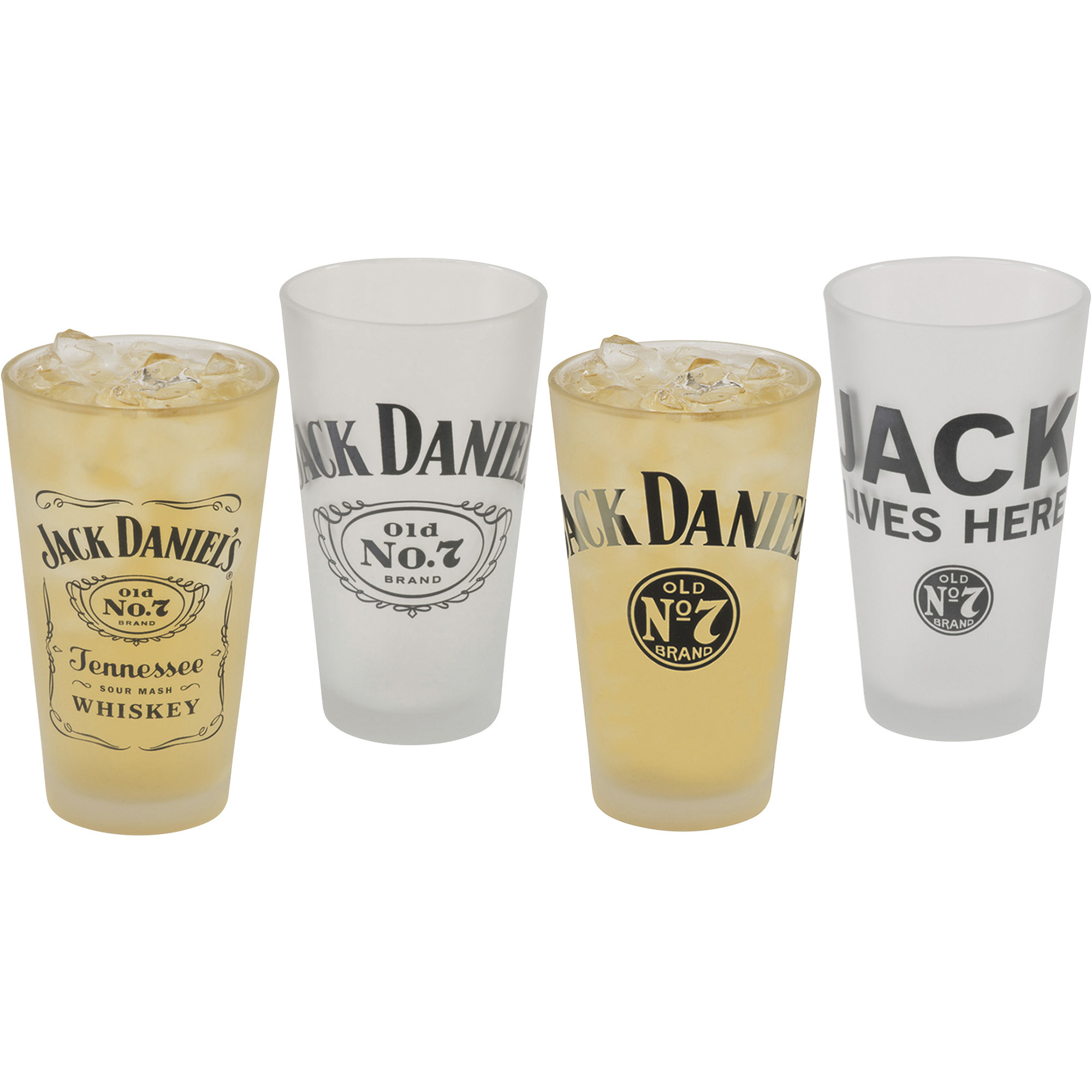Jack Daniel's Old No. 7 Pint Glass Set — 4-Pack, 16-Oz. Glasses, Model ...