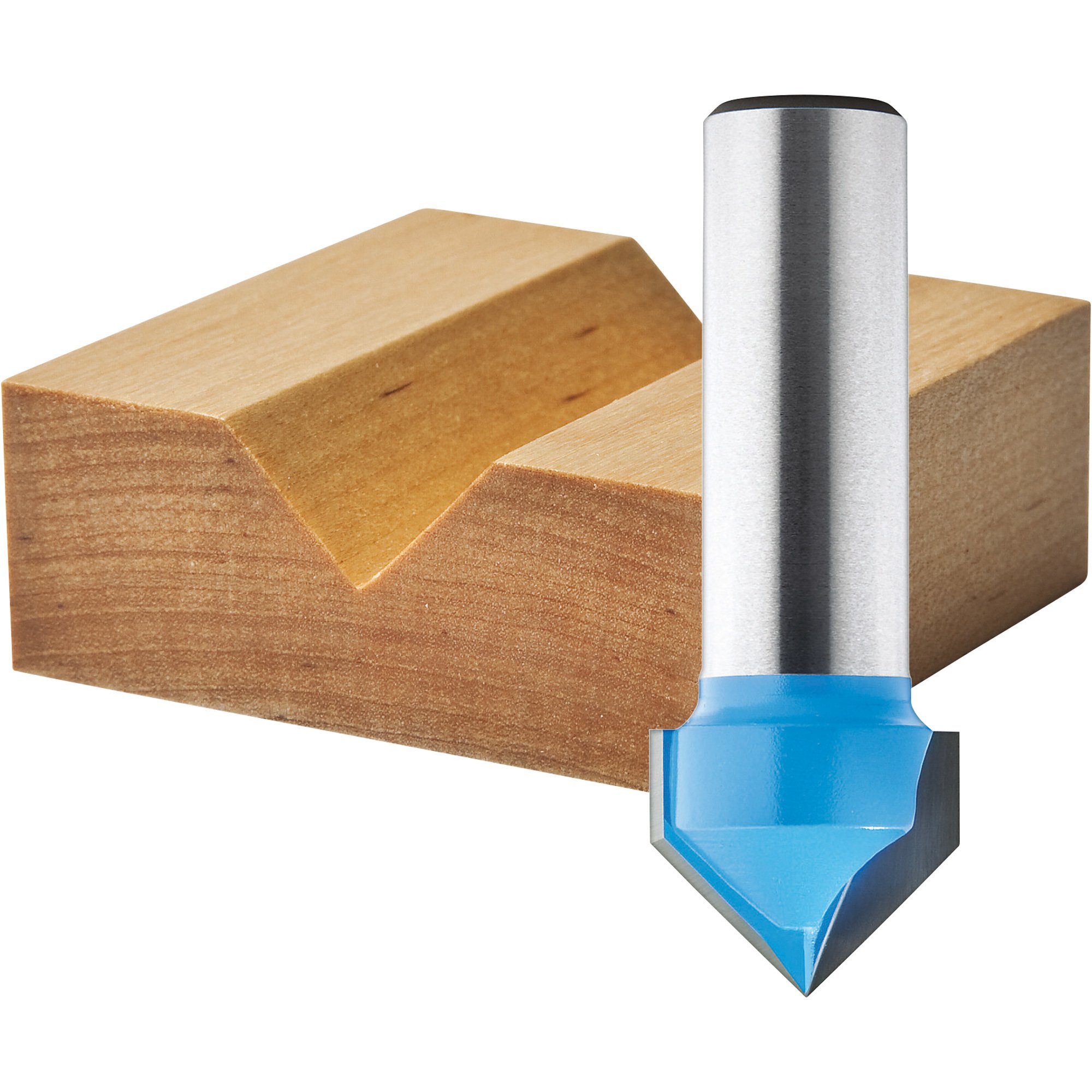 Rockler V-Groove Router Bit — 90°, 1/2in. Cutting Width, 1/4in. Shank ...