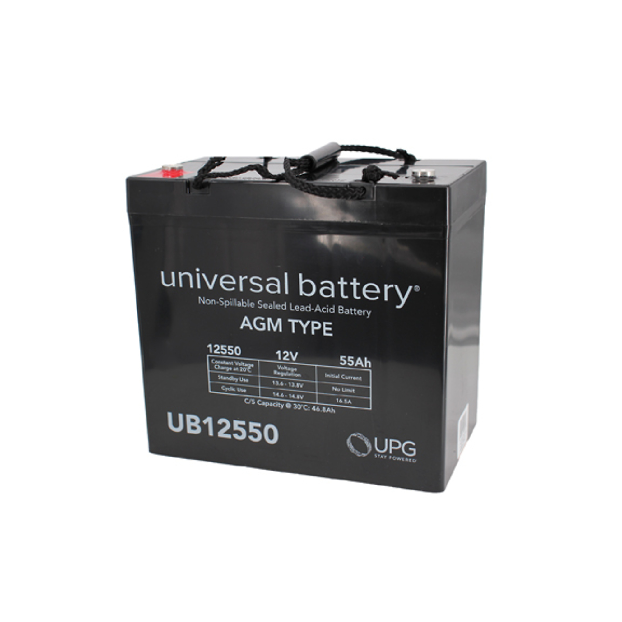 UPG Universal Sealed Lead-Acid Battery, AGM-type, 12V, 55 Amps, Group ...