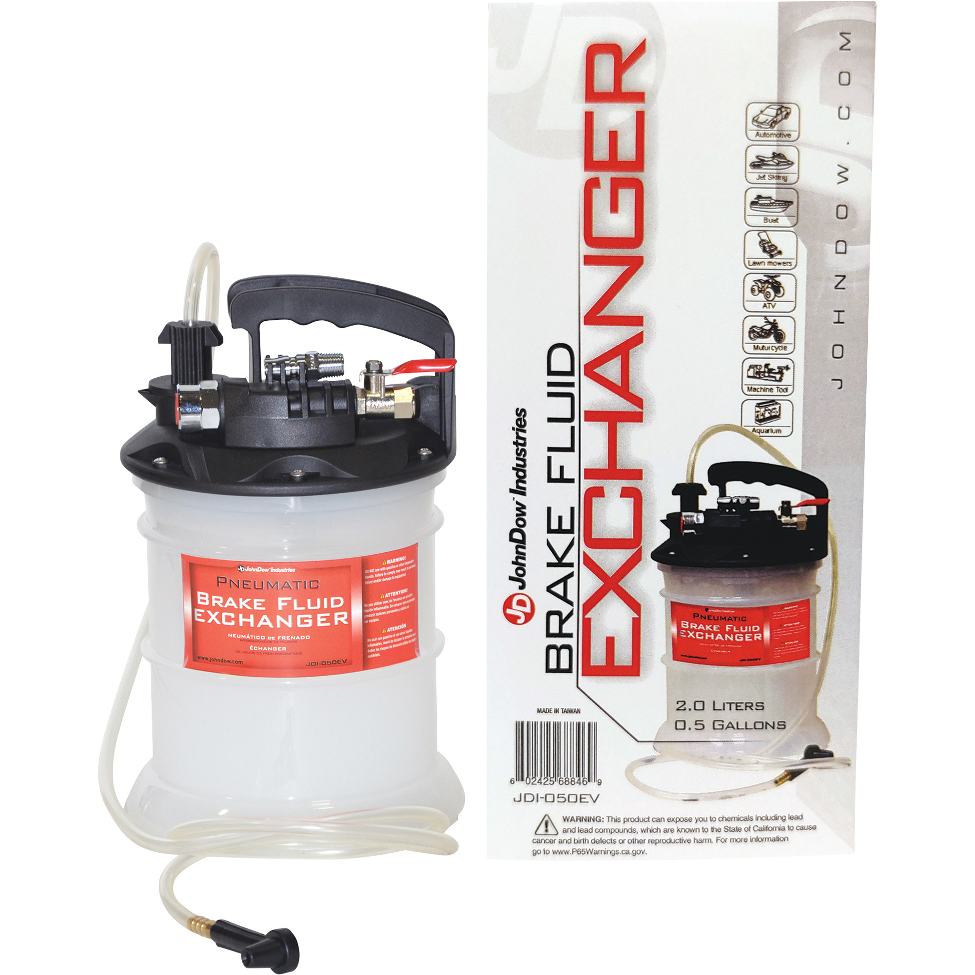 John Dow Industries Brake Fluid Exchanger — 1/2-Gal./2-Liter Capacity ...