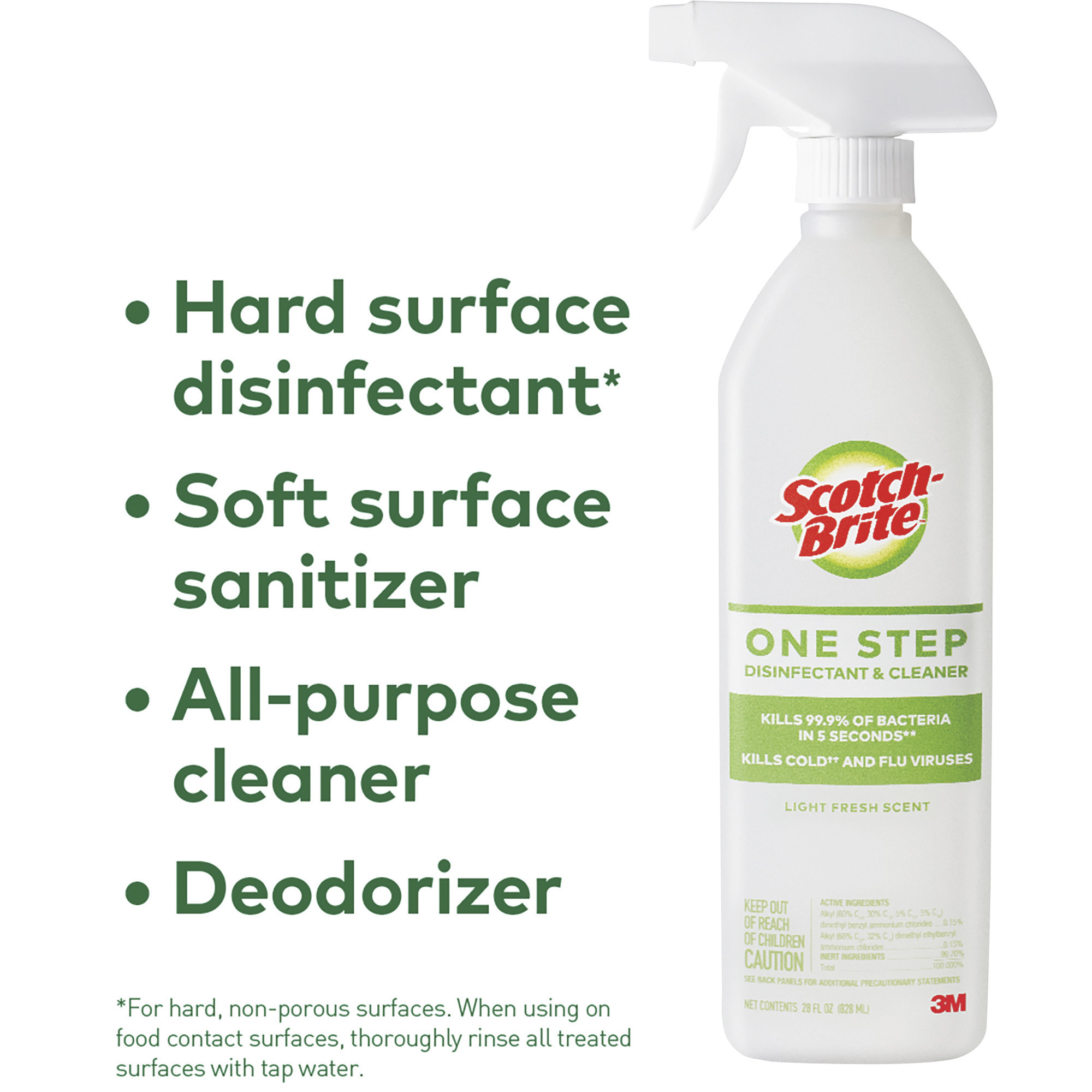 Scotch-Brite One Step Disinfectant/Cleaner Spray, 32-Oz. Bottle, Model ...