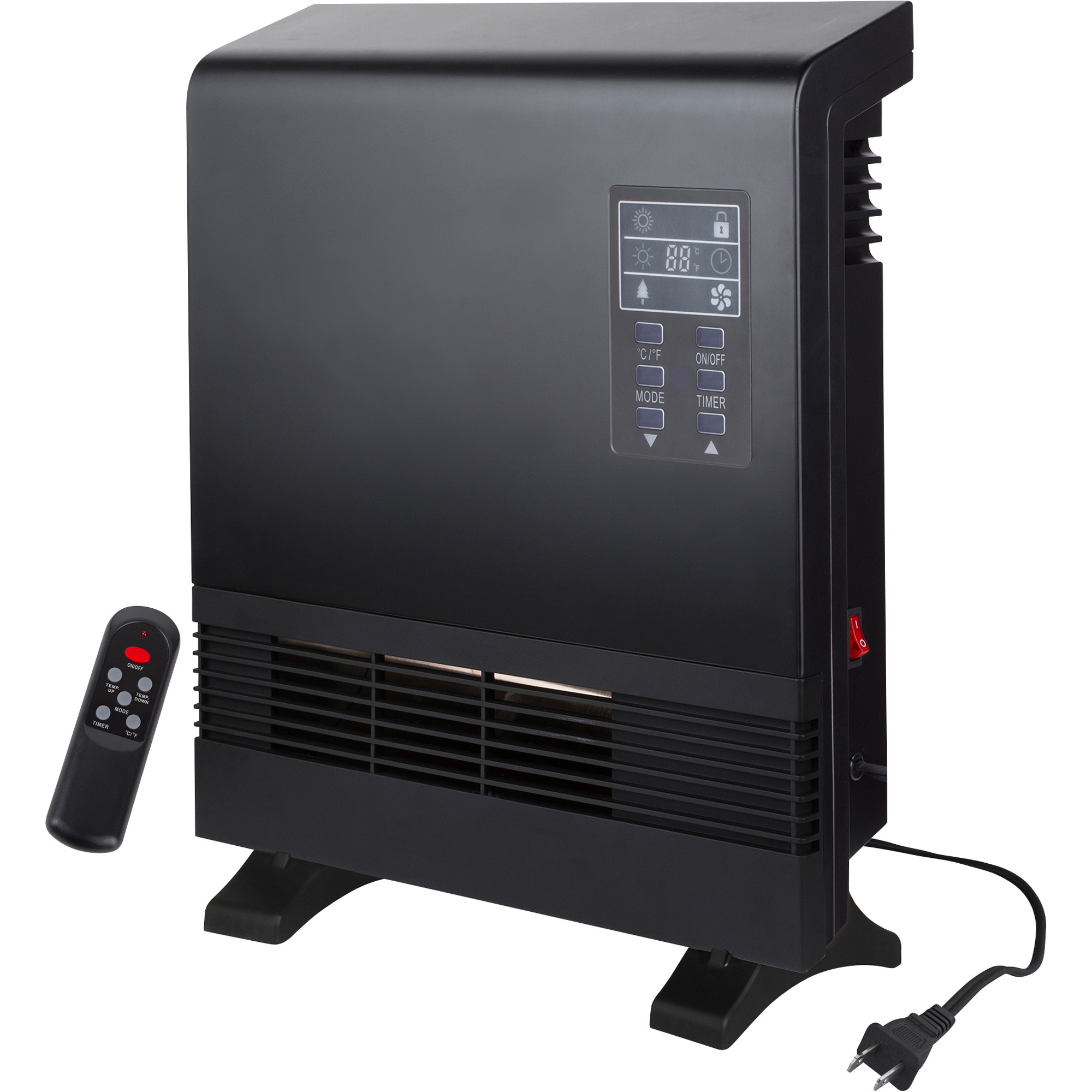 Lifeplus 2-Element Infrared Quartz Wall/Stand Heater, Black, 5120 BTU ...