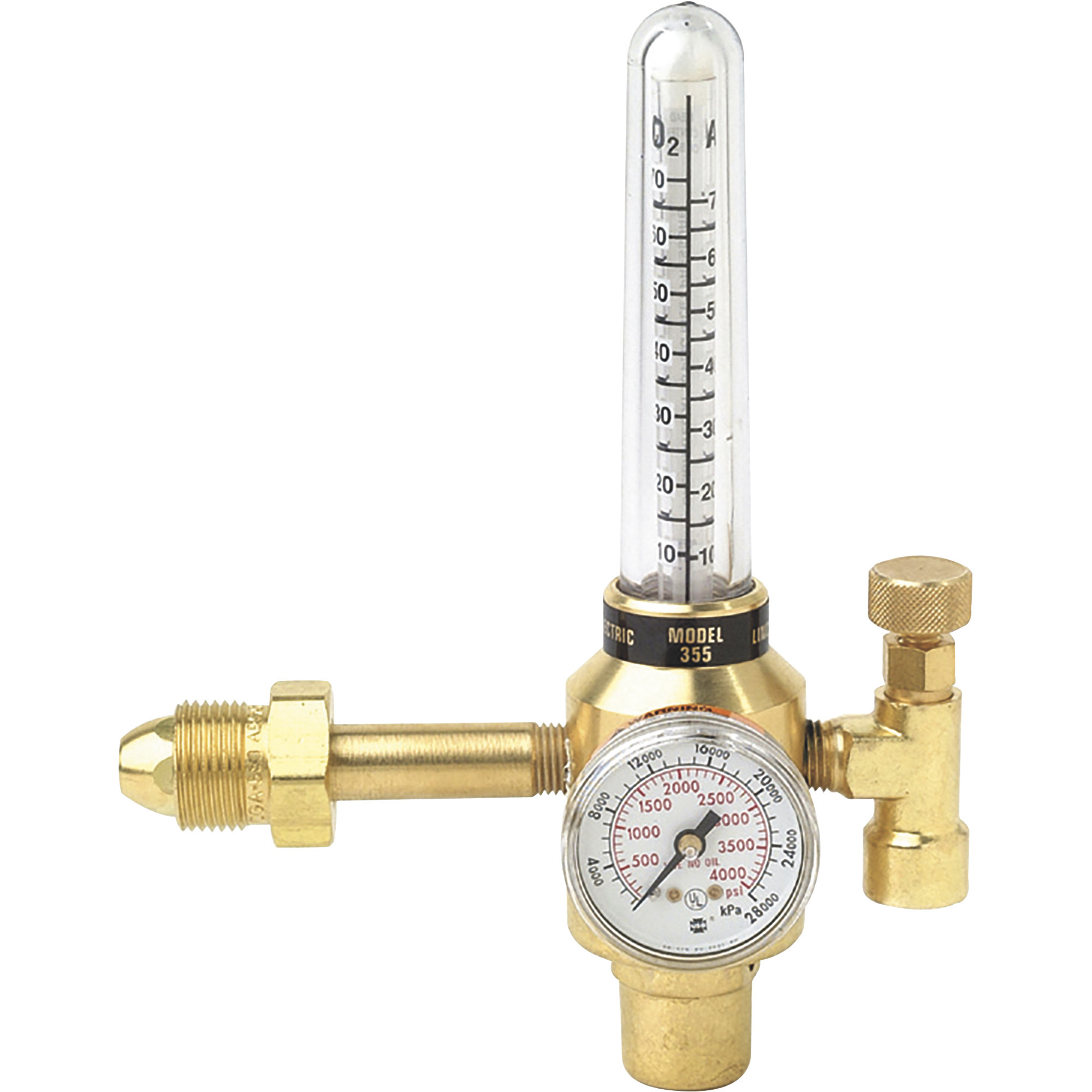 Harris 355 Series Dual Flowmeter/Regulator, Carbon Dioxide, Argon, 0-70 ...