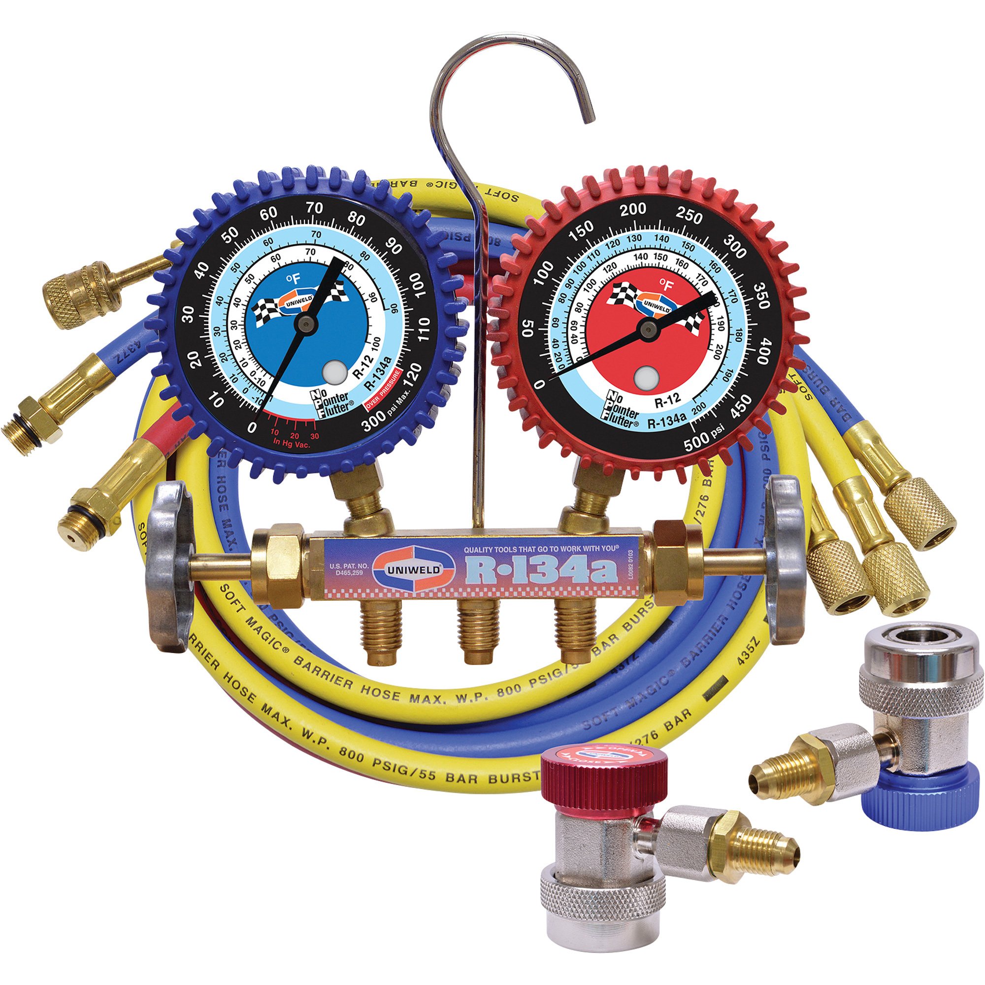 Uniweld Automotive 2-Valve Brass Manifold — R134a/R12, Model# 48853 ...