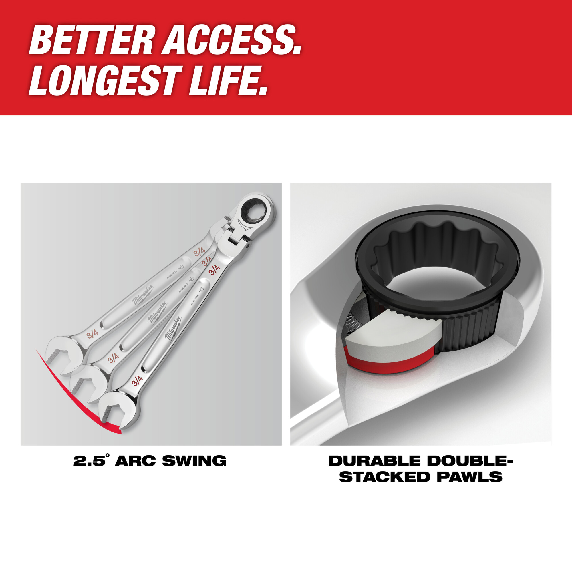 Milwaukee® Flex Head Ratcheting Combination Wrench Set, 15-Pc., Metric ...