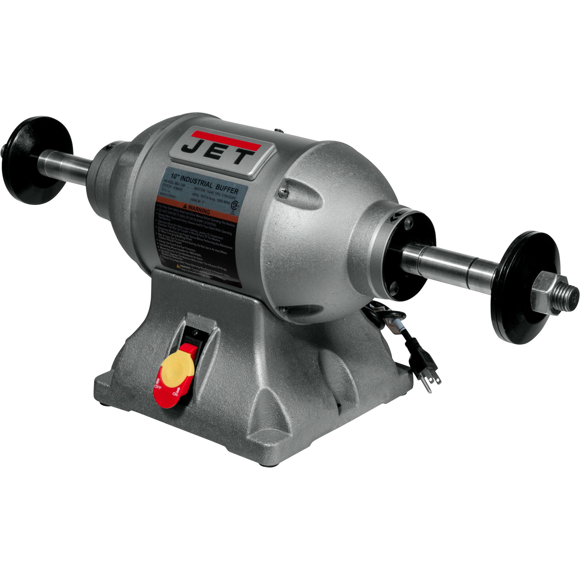 JET Industrial Benchtop Buffer — 10in. Dia. Pad, Model# IBG-10SSB ...