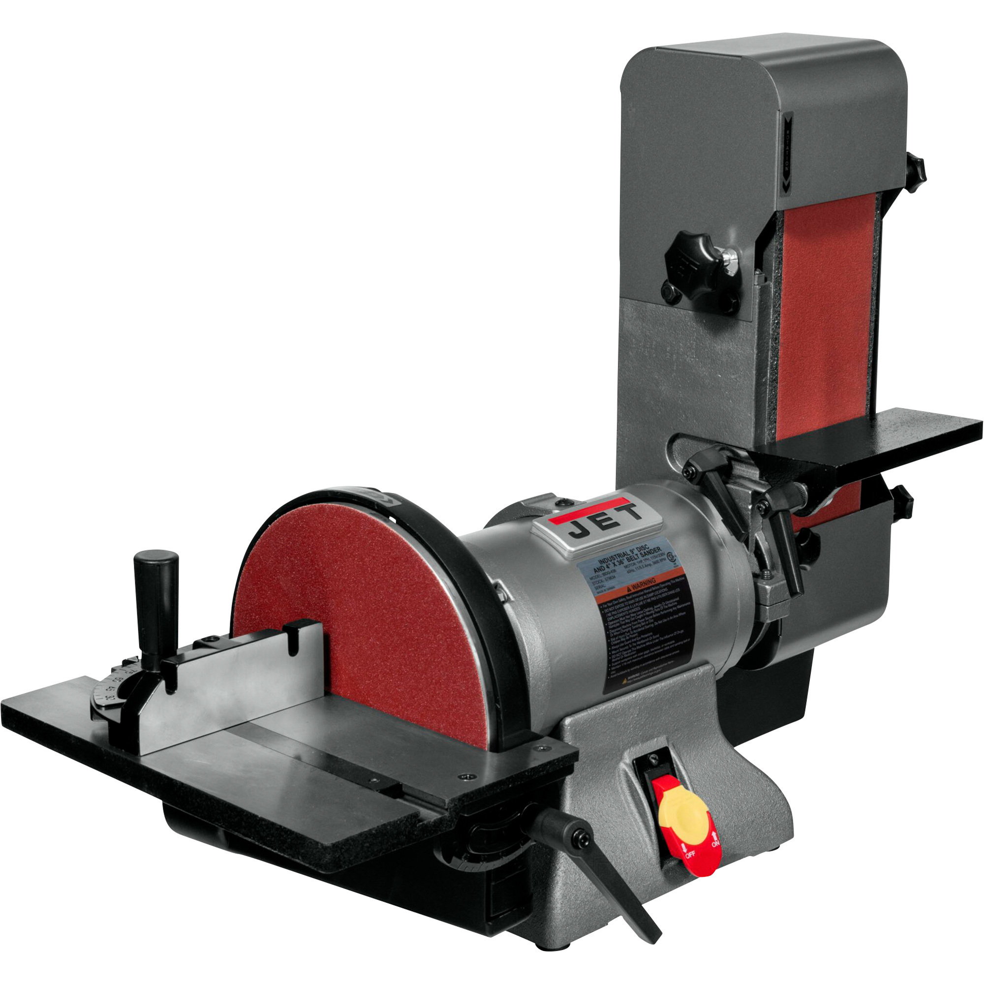 JET Industrial Belt and Disc Grinder, 4in. x 36in. Belt, 9in. Grinding ...