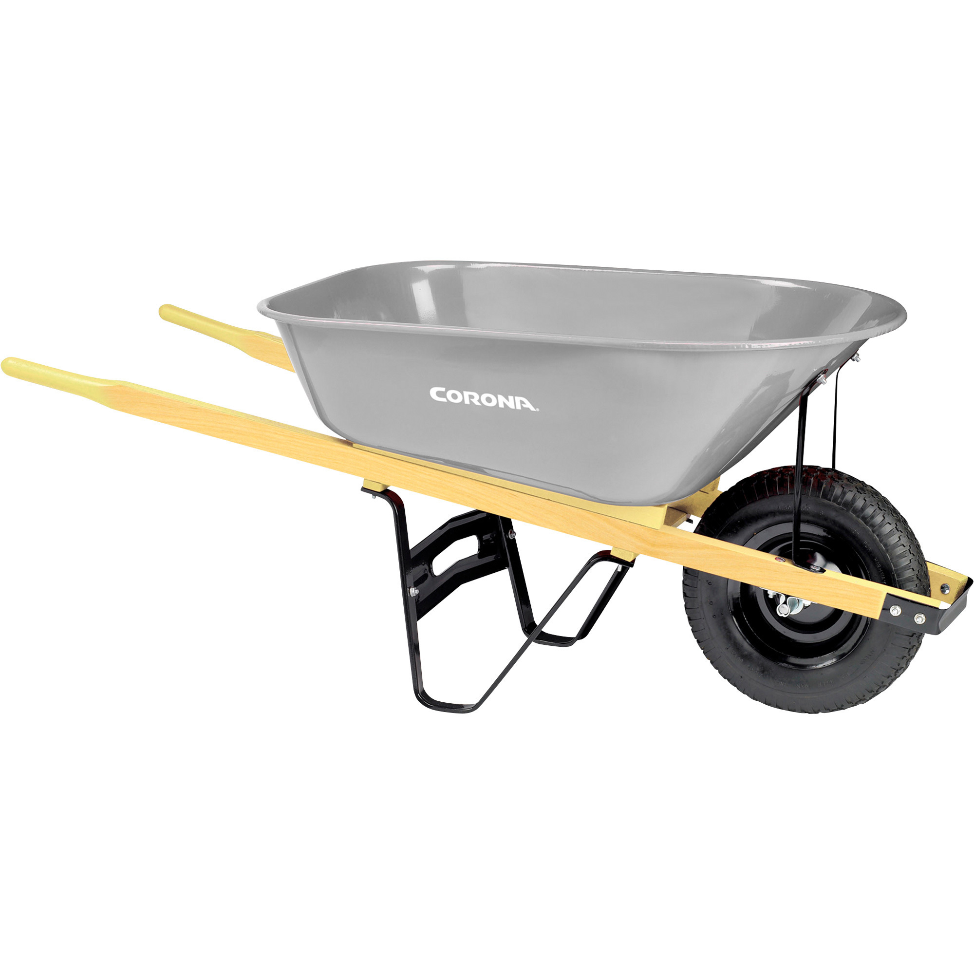 Corona Steel Wheelbarrow, 6 Cu. Ft., 65in.L x 28in.W x 30in.H, Model ...