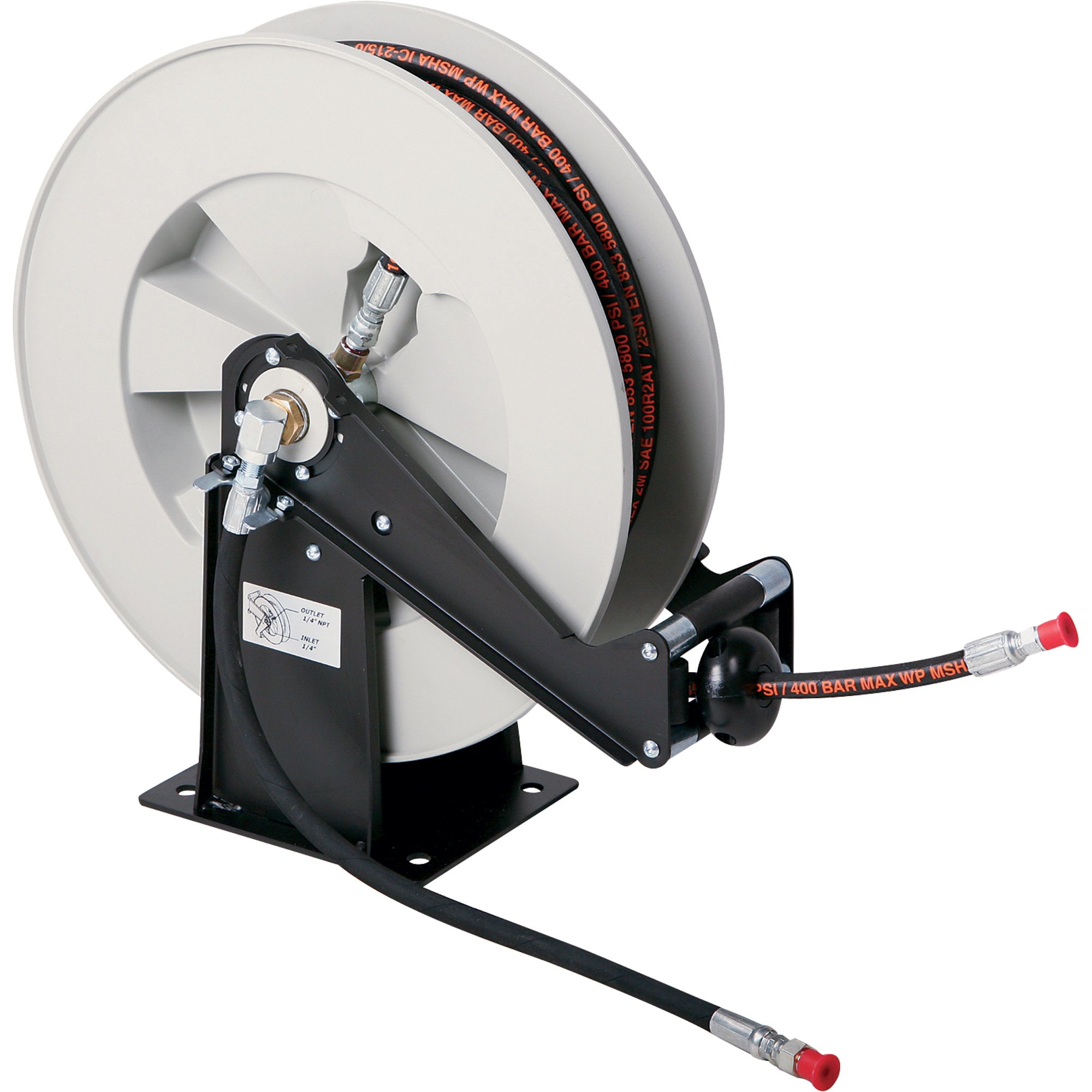 Liquidynamics Retractable Grease Hose Reel — 1/4in. x 50ft., Model ...