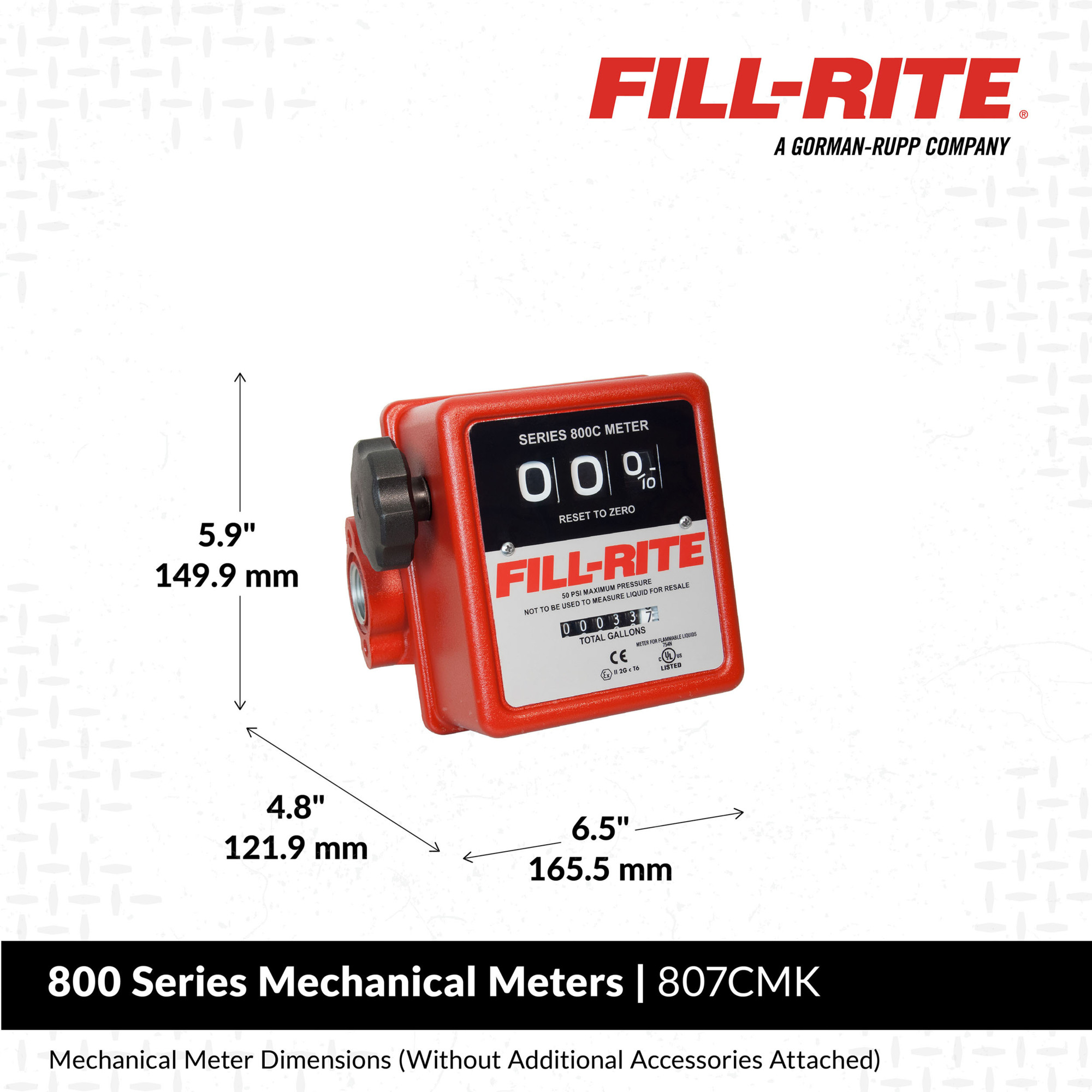 Fill-Rite Mechanical Fuel Meter, 3/4in., Model# 807CMK | Northern Tool