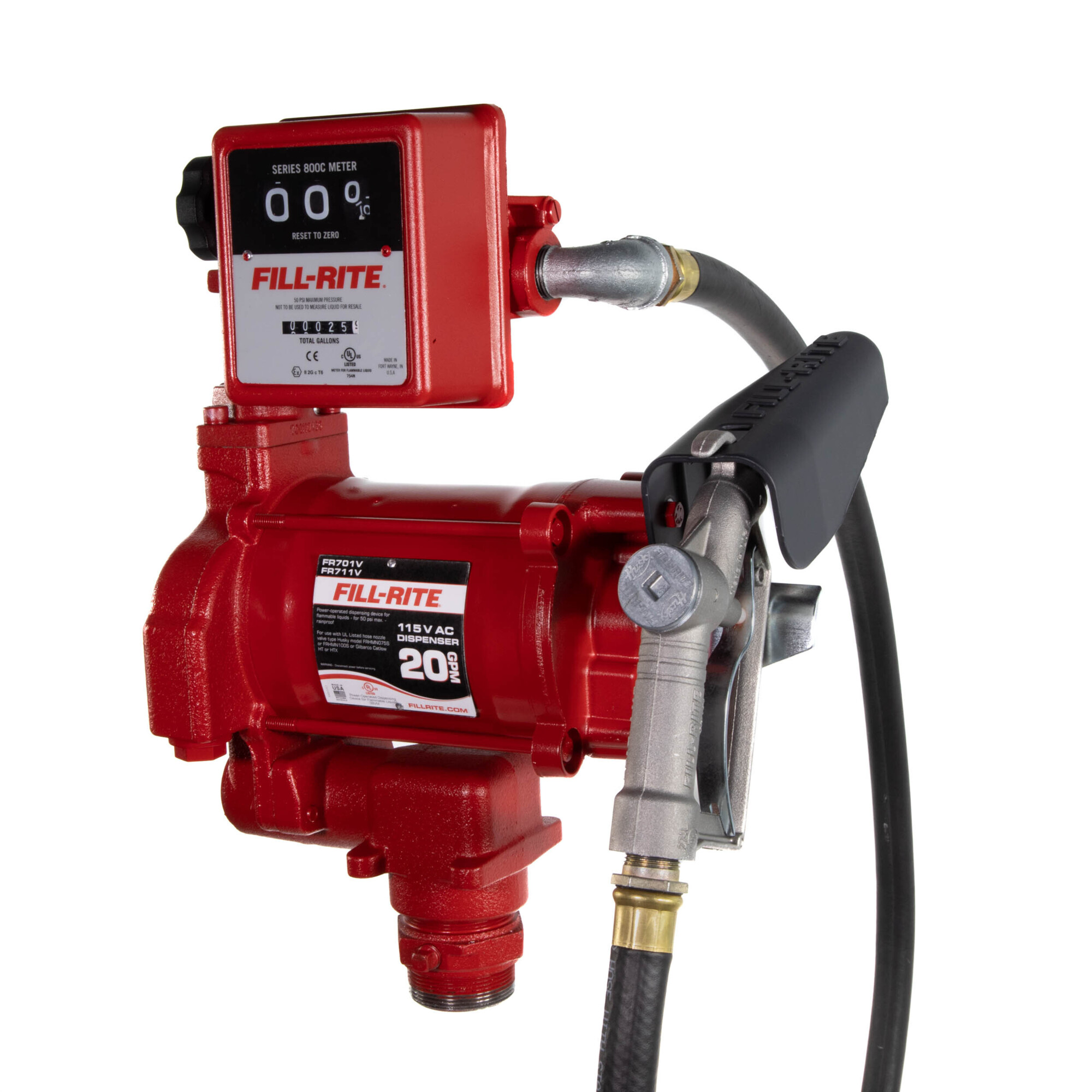 Fill-Rite Fuel Transfer Pump with Meter, 20 GPM, 115V AC, Model# FR701V ...