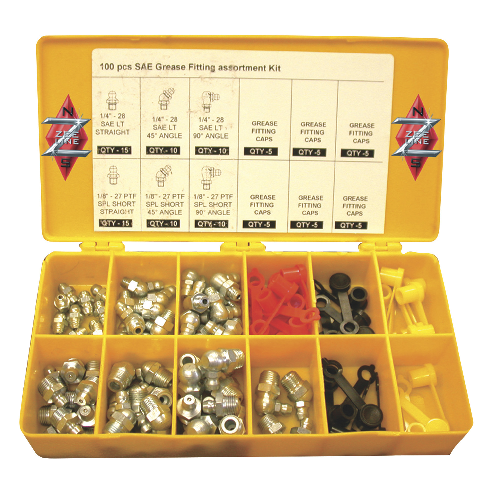 Zee Line SAE Grease Fitting Kit, 100-Pc., Model# ZE10066 | Northern Tool
