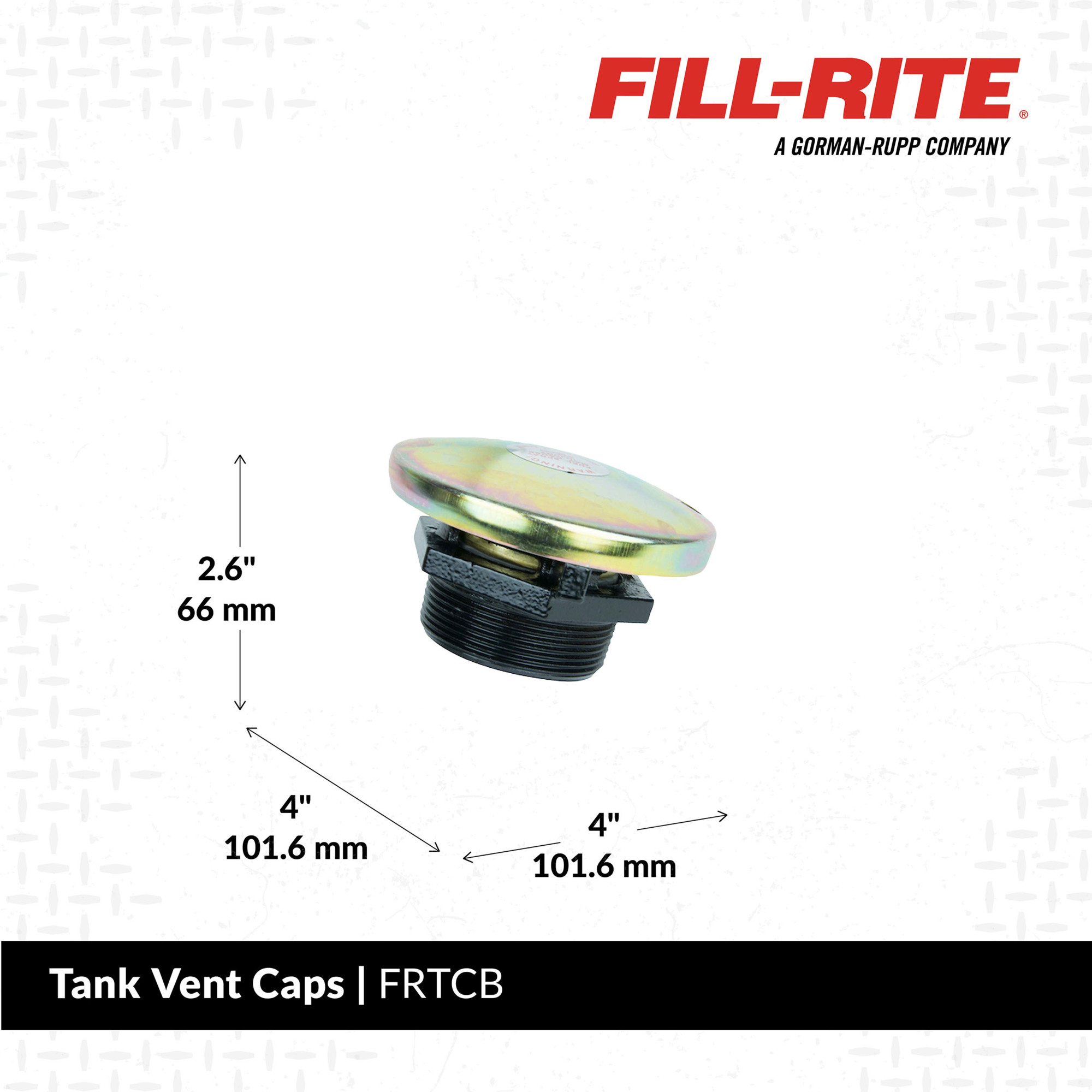 Fill-Rite Vent Cap with Threaded Base, 2in. NPT , Model# FRTCB ...