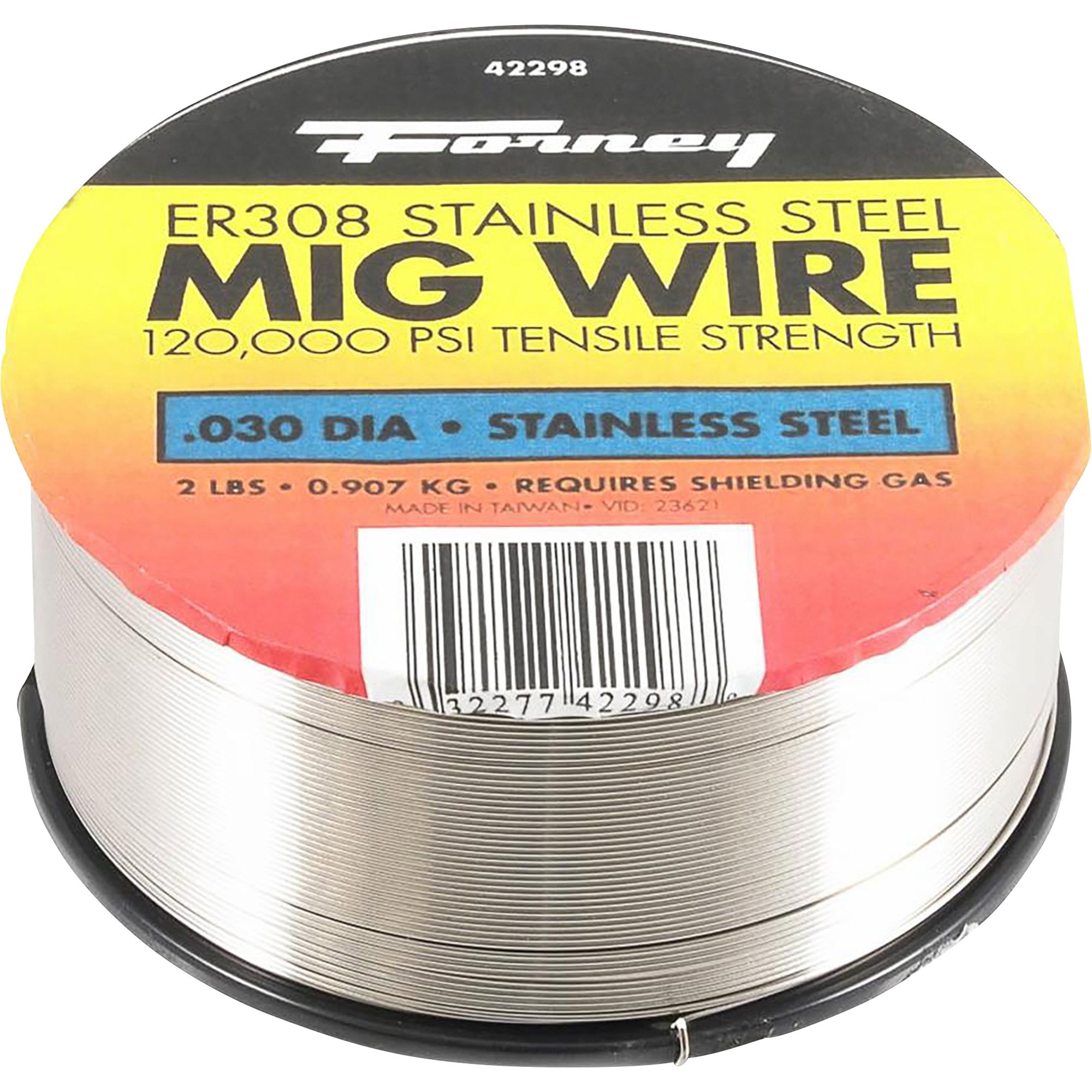 Forney ER308L Stainless Steel MIG Welding Wire — 0.030in. Dia., 2-Lb. Spool, Model# 42298 ...