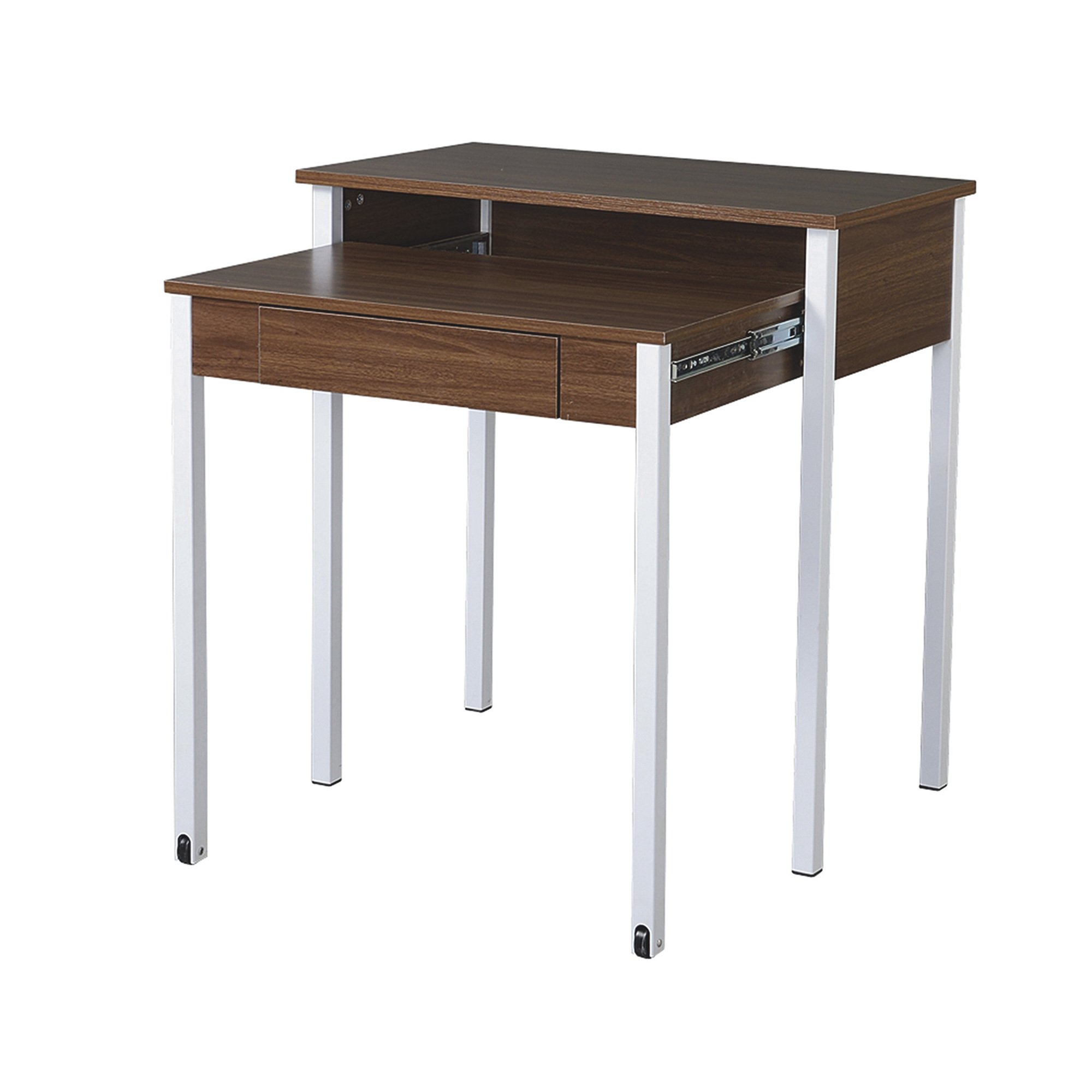 TechniMobili Compact Retractable Desk with Storage — Walnut, 17.72in.L ...
