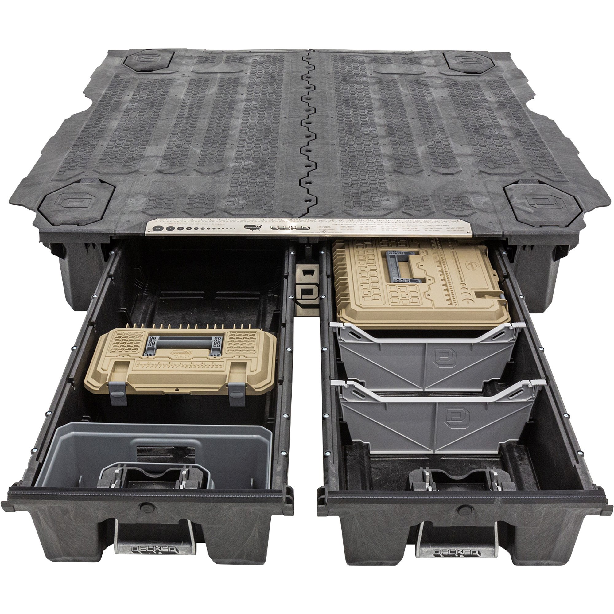 DECKED 2-Drawer Storage System — Fits 2021 Ford F-150 5.5ft. Beds with Pro Power, Desert Tan ...