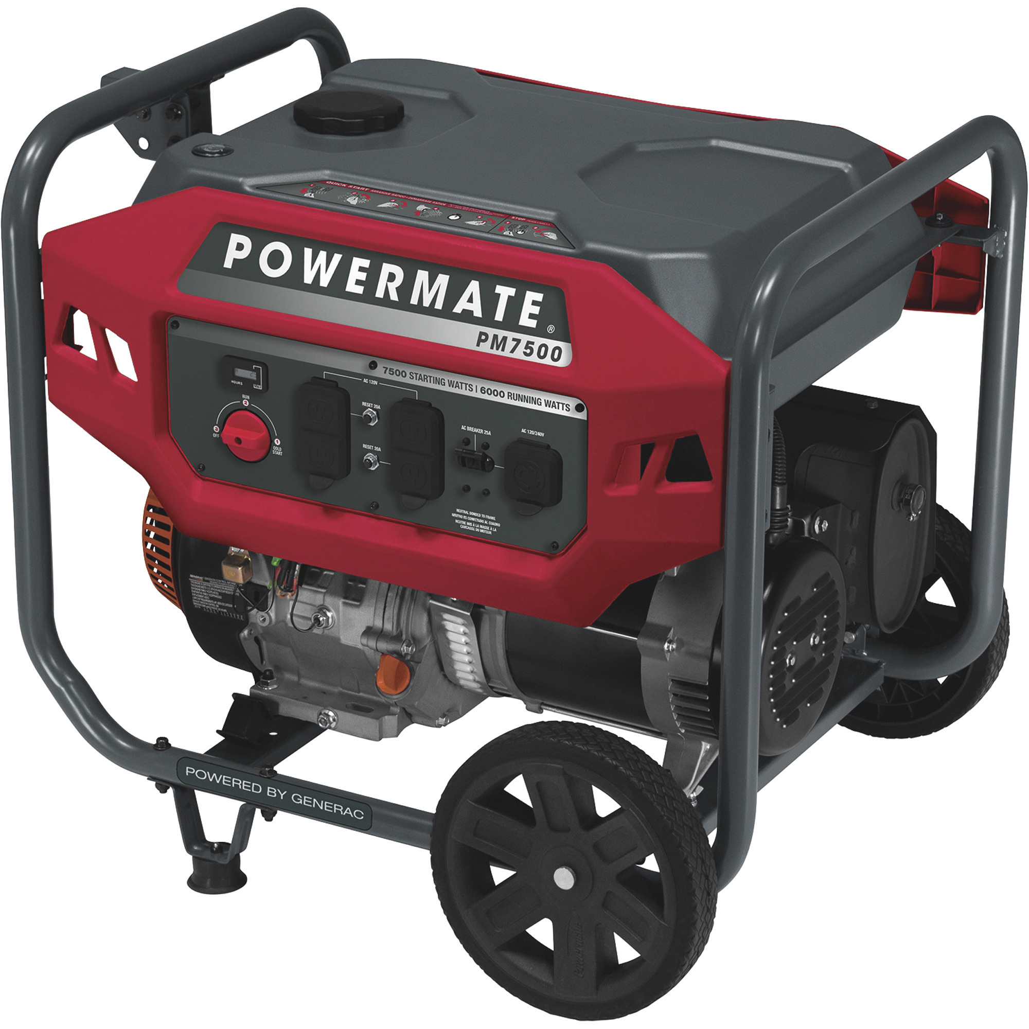 Powermate Portable Generator, 4500 Surge Watts, 3600 Rated Watts, Model ...