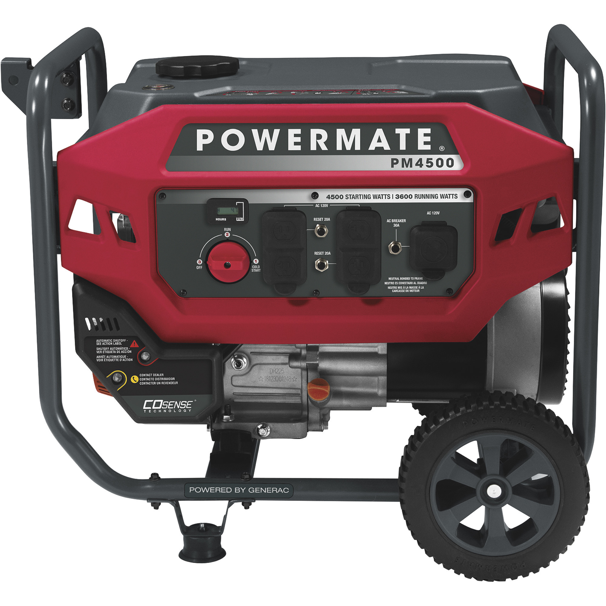 Powermate Portable Generator, 4500 Surge Watts, 3600 Rated Watts ...