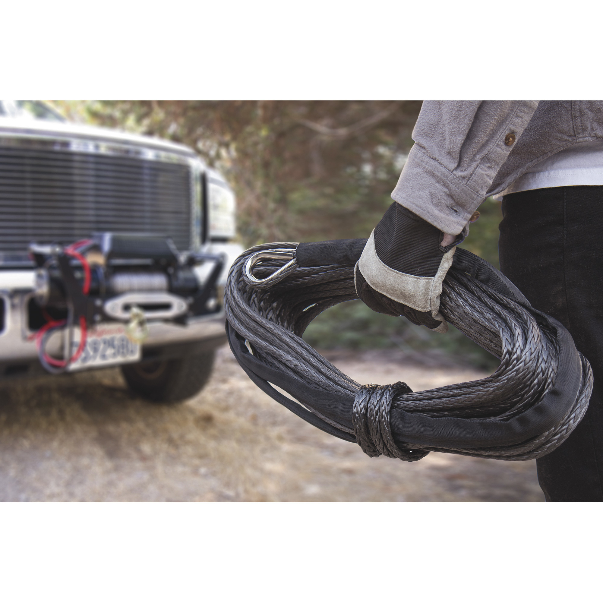 Champion Gray Dyneema 85ft. Synthetic Winch Rope, For 8000-12,000-Lb ...