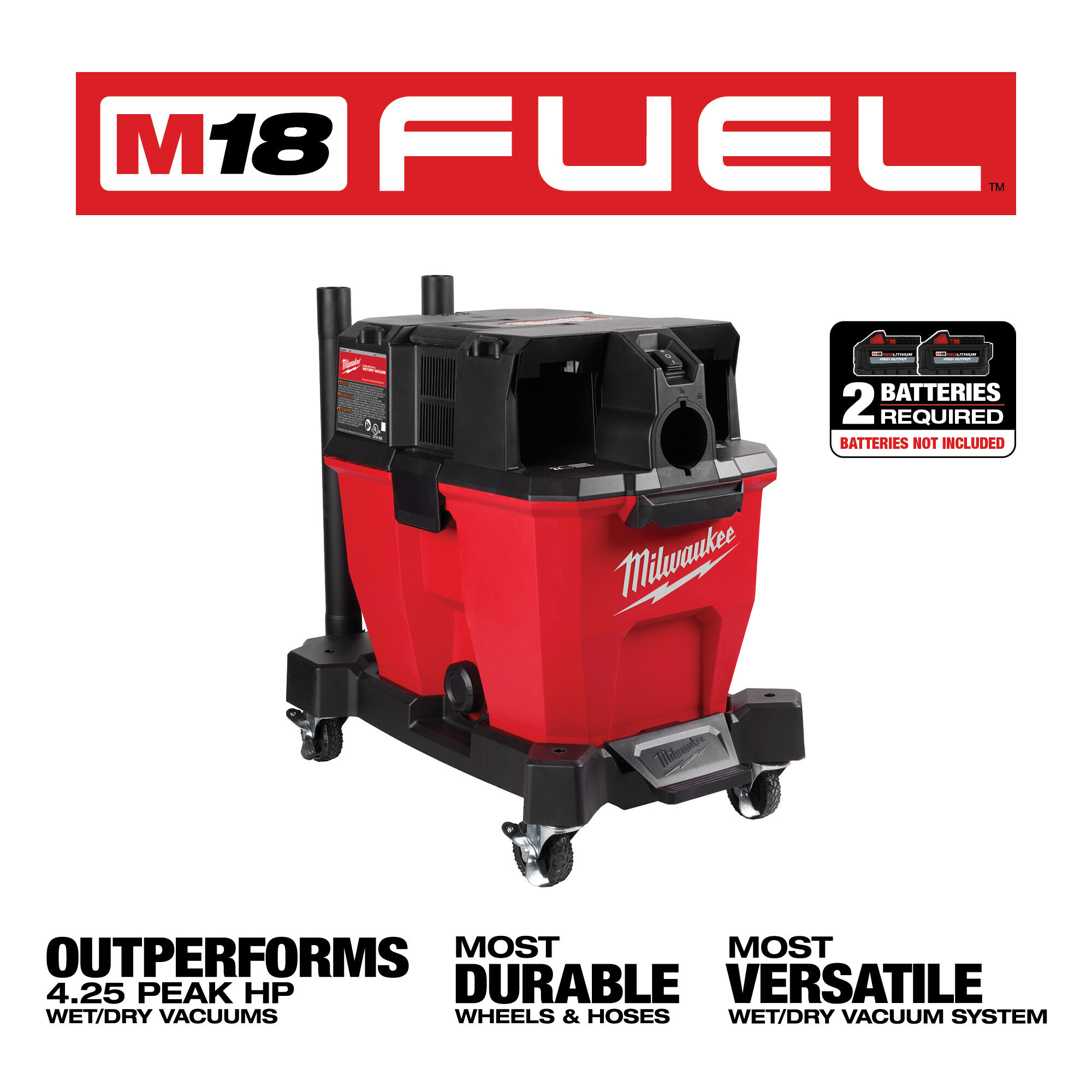 Milwaukee M18 FUEL Cordless 9-Gallon Wet/Dry Vacuum, Tool Only, Model ...
