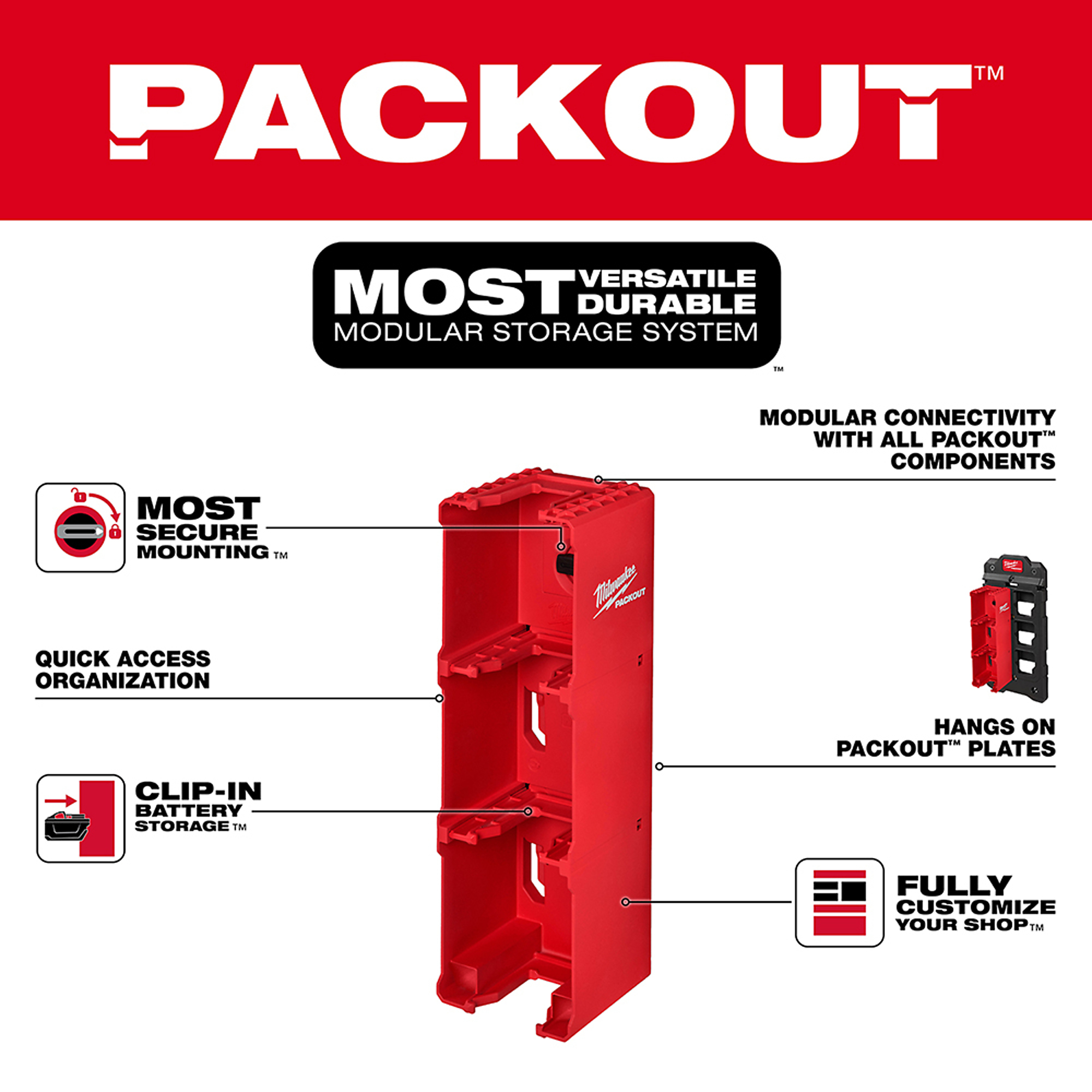 Milwaukee PACKOUT M18 Battery Rack, Model# 48-22-8339 | Northern Tool