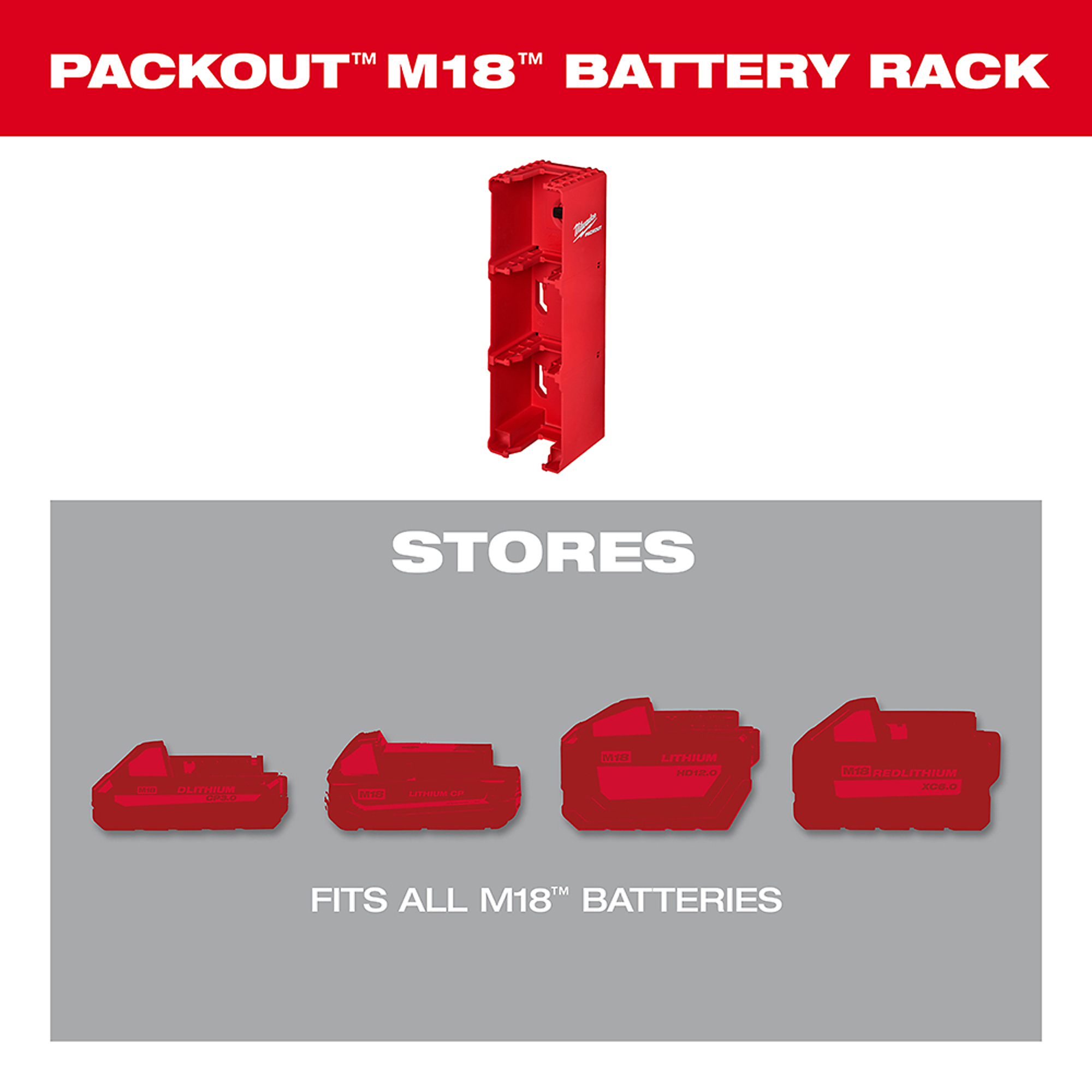 Milwaukee PACKOUT M18 Battery Rack, Model# 48-22-8339 | Northern Tool